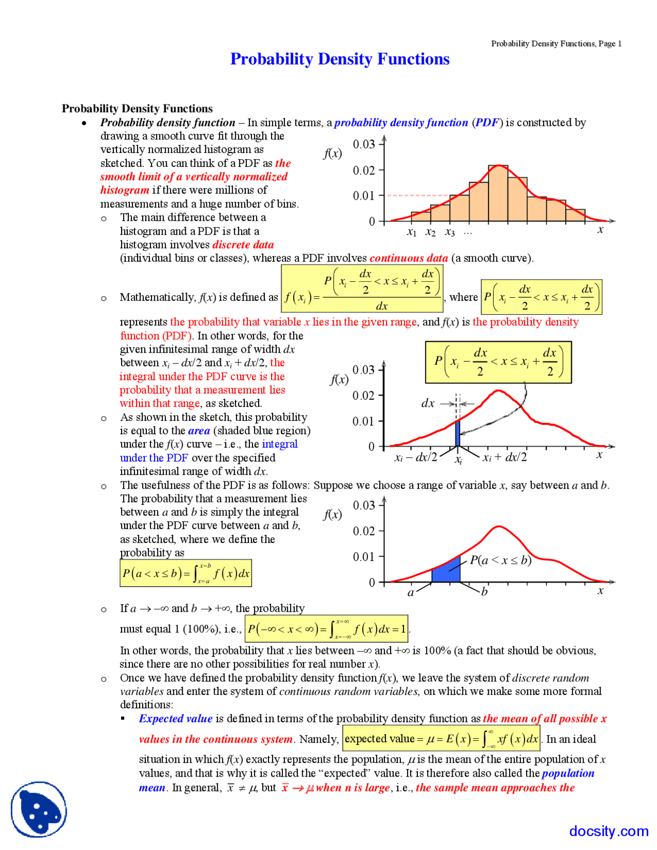 Probability Density Functions - Instrumentation, Measurements ...