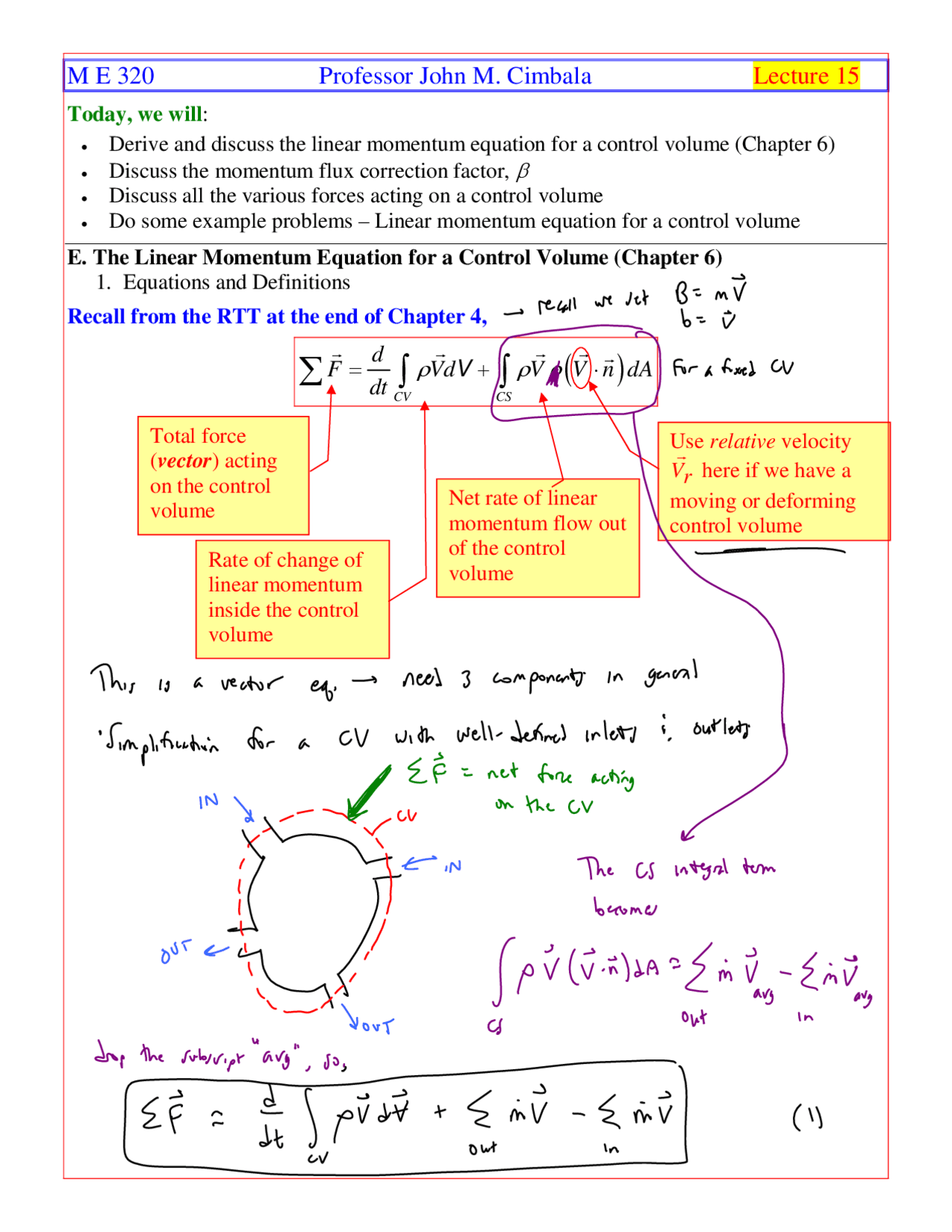 Flux Correction Fluid Flow Handout Docsity