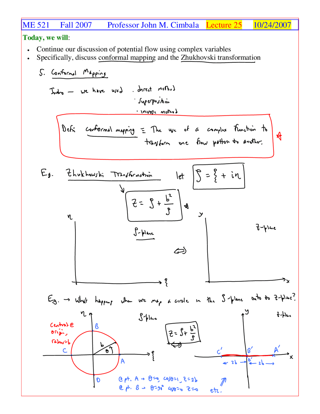 Conformal Mapping - Foundations of Fluid Mechanics I - Handout ...