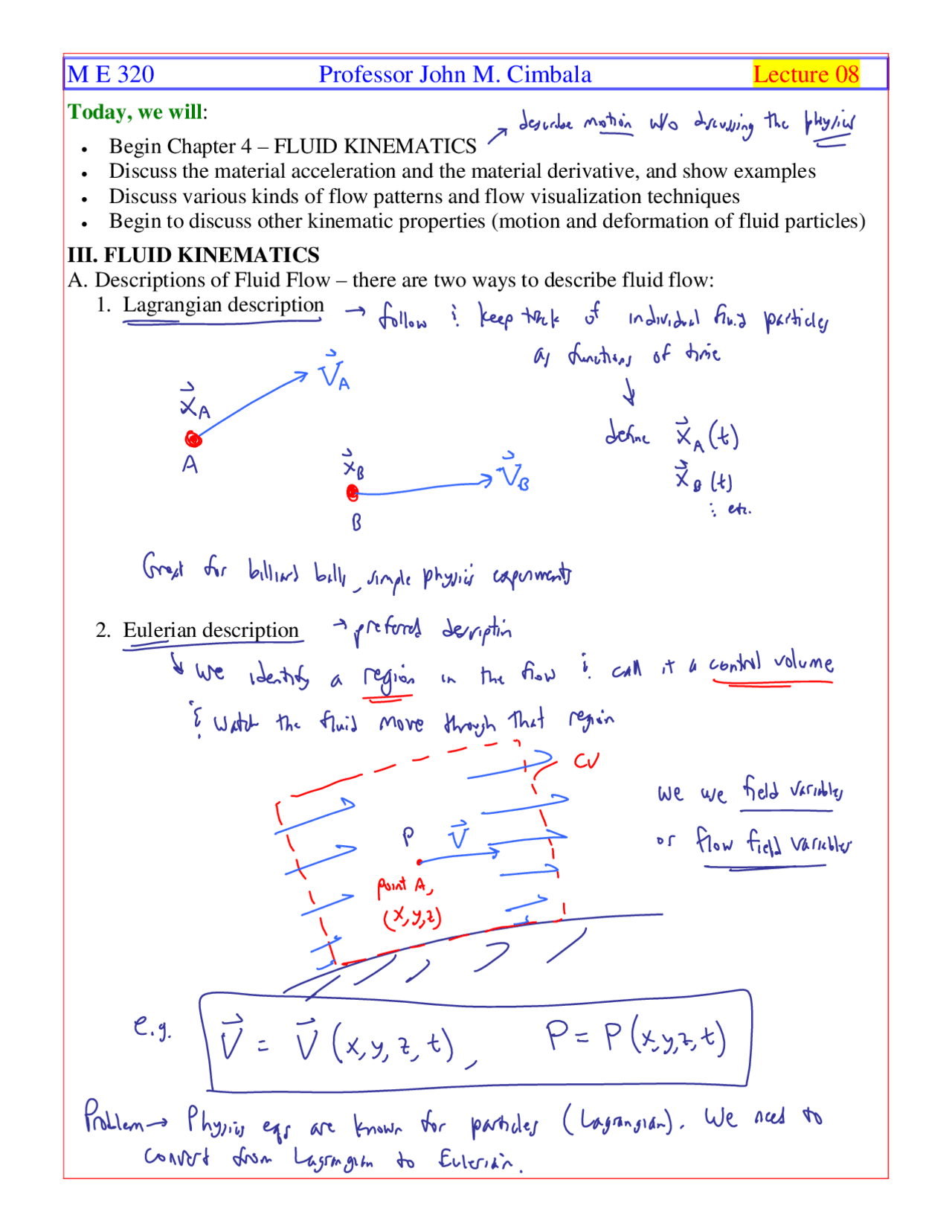 Flow Visualization Fluid Flow Handout Exercises Fluid Dynamics