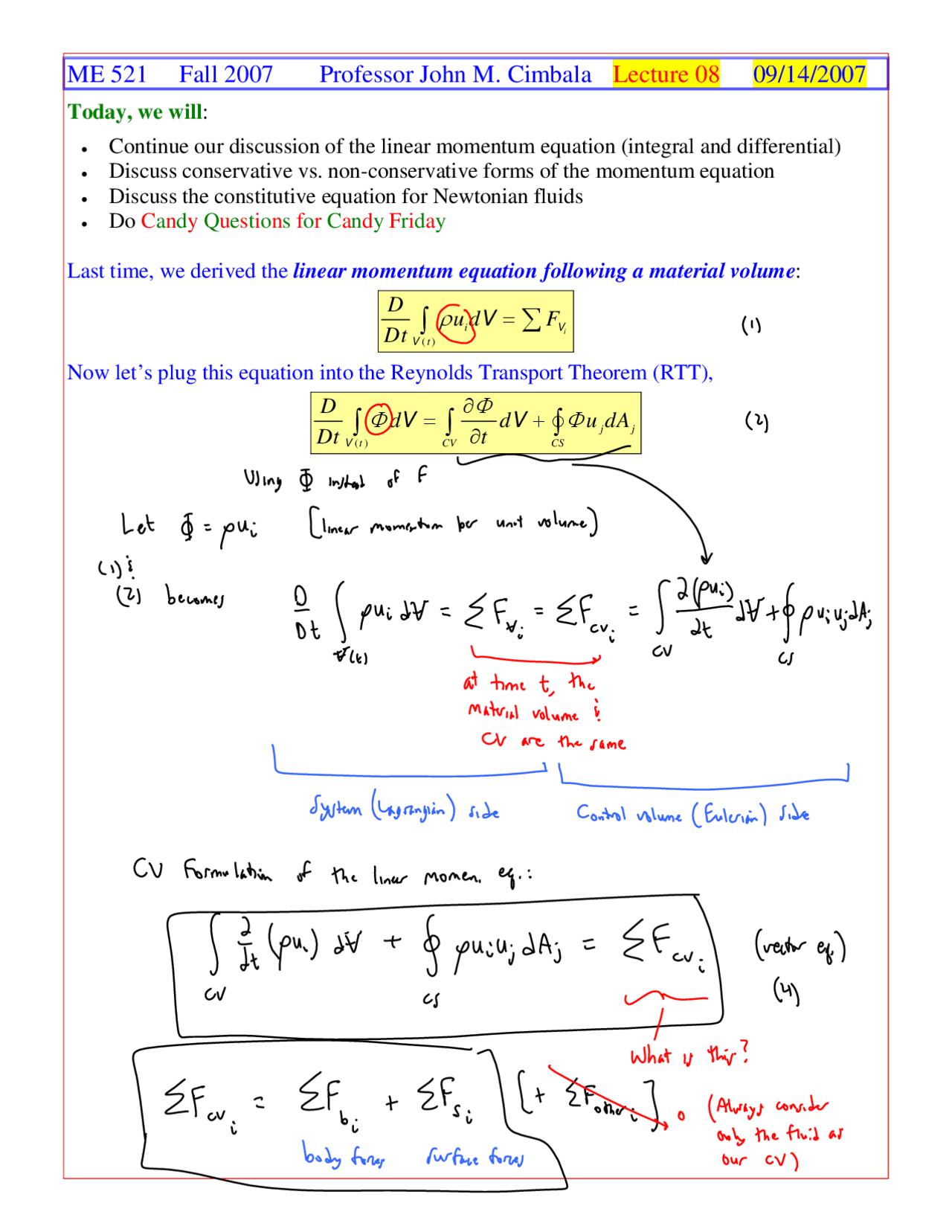 Newtonian Fluids - Foundations of Fluid Mechanics I - Handout ...