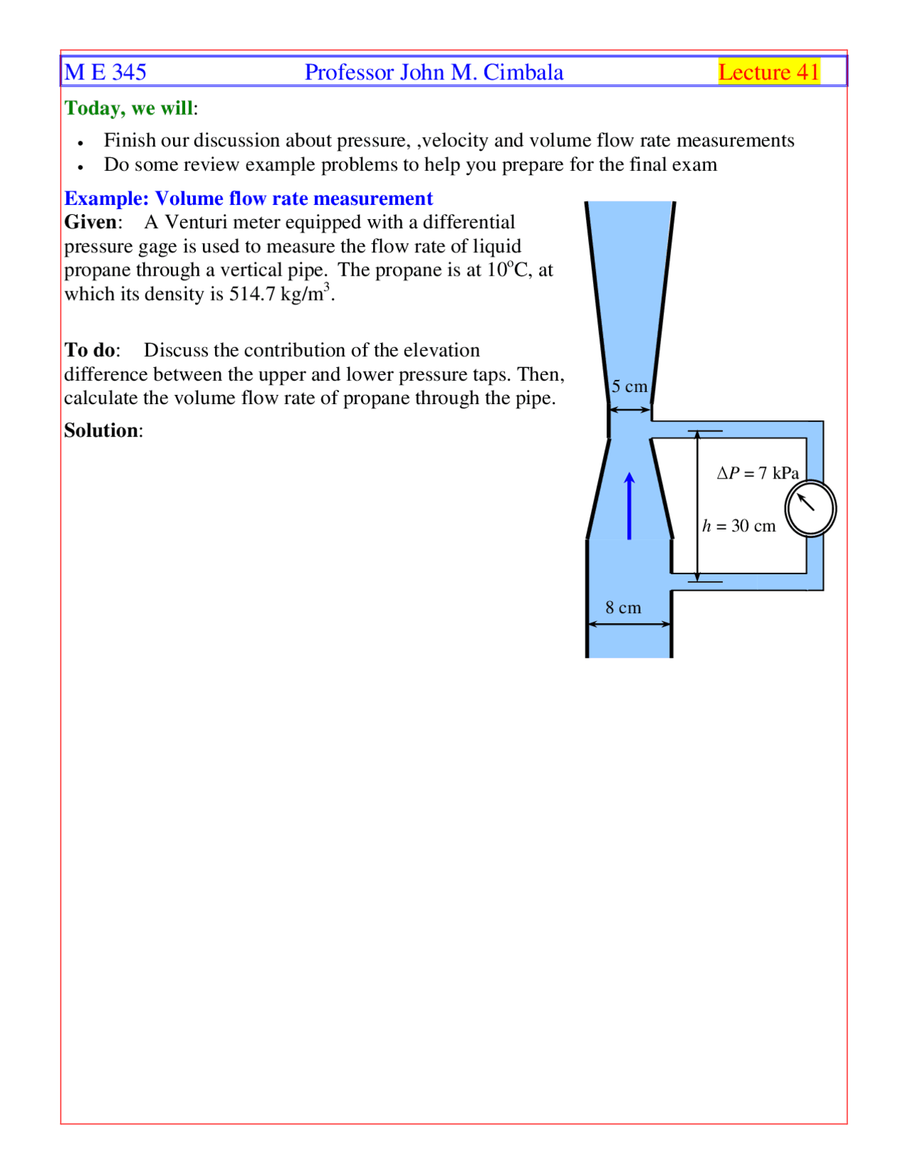 Pressure Instrumentation Measurements Statistics Handout Docsity