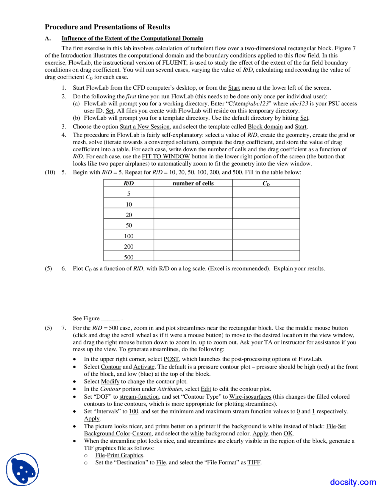 Computational Fluid Dynamics Fluid Flow Lab Report Docsity