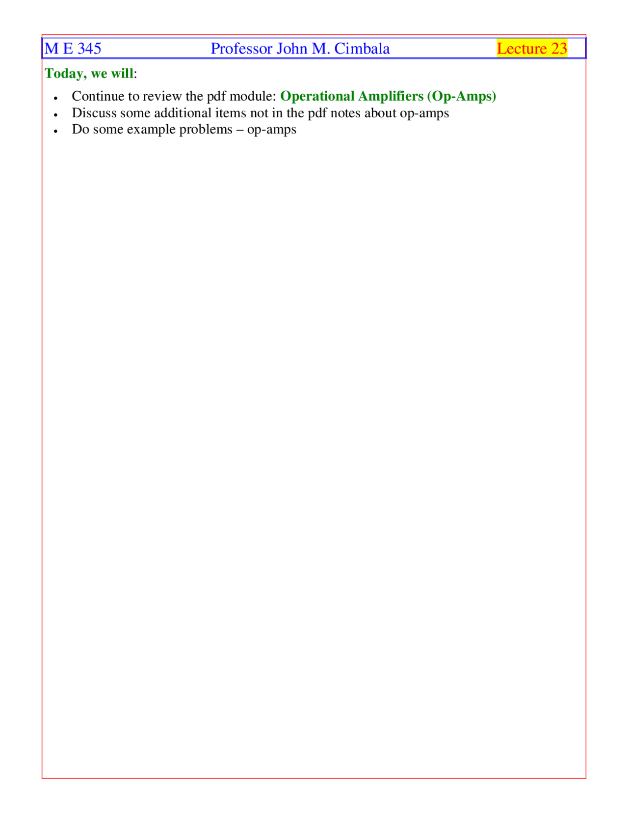 Operational Amplifiers Instrumentation Measurements Statistics