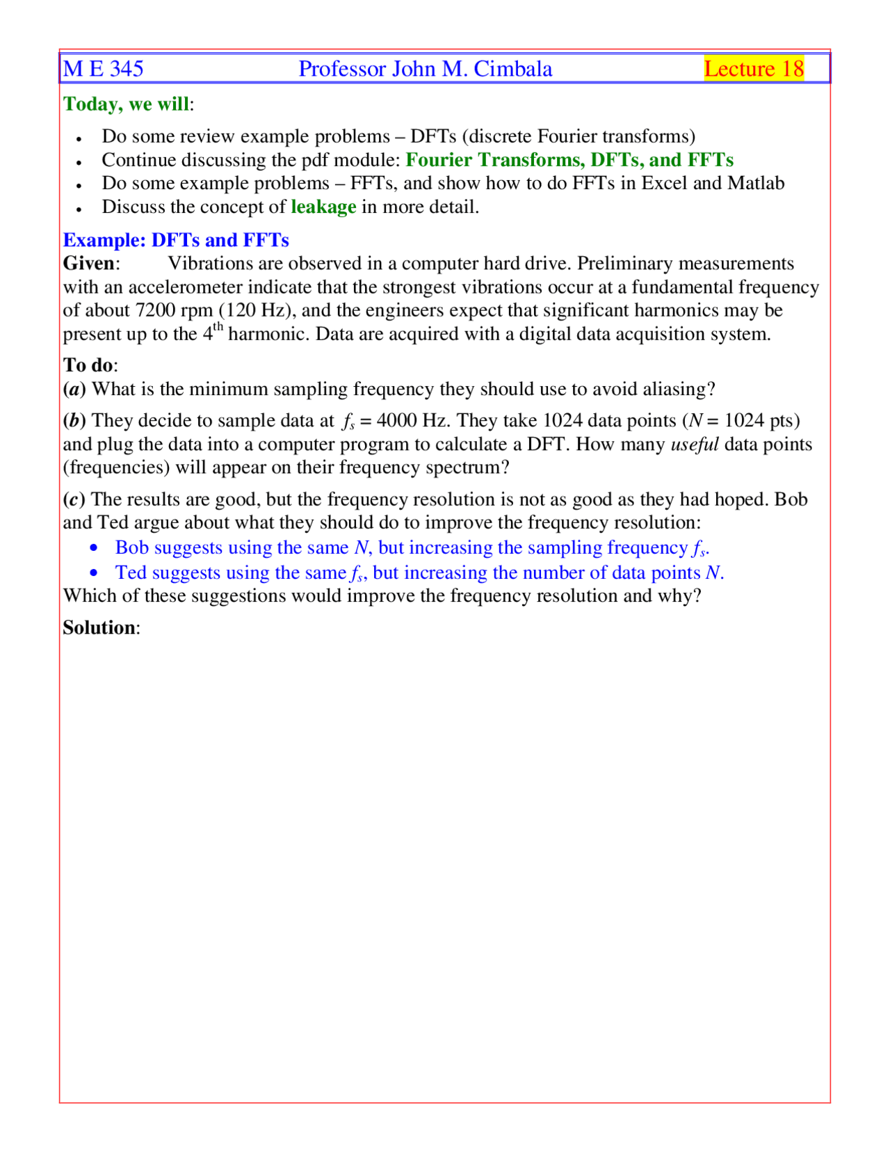 Leakage Instrumentation Measurements Statistics Handout Docsity