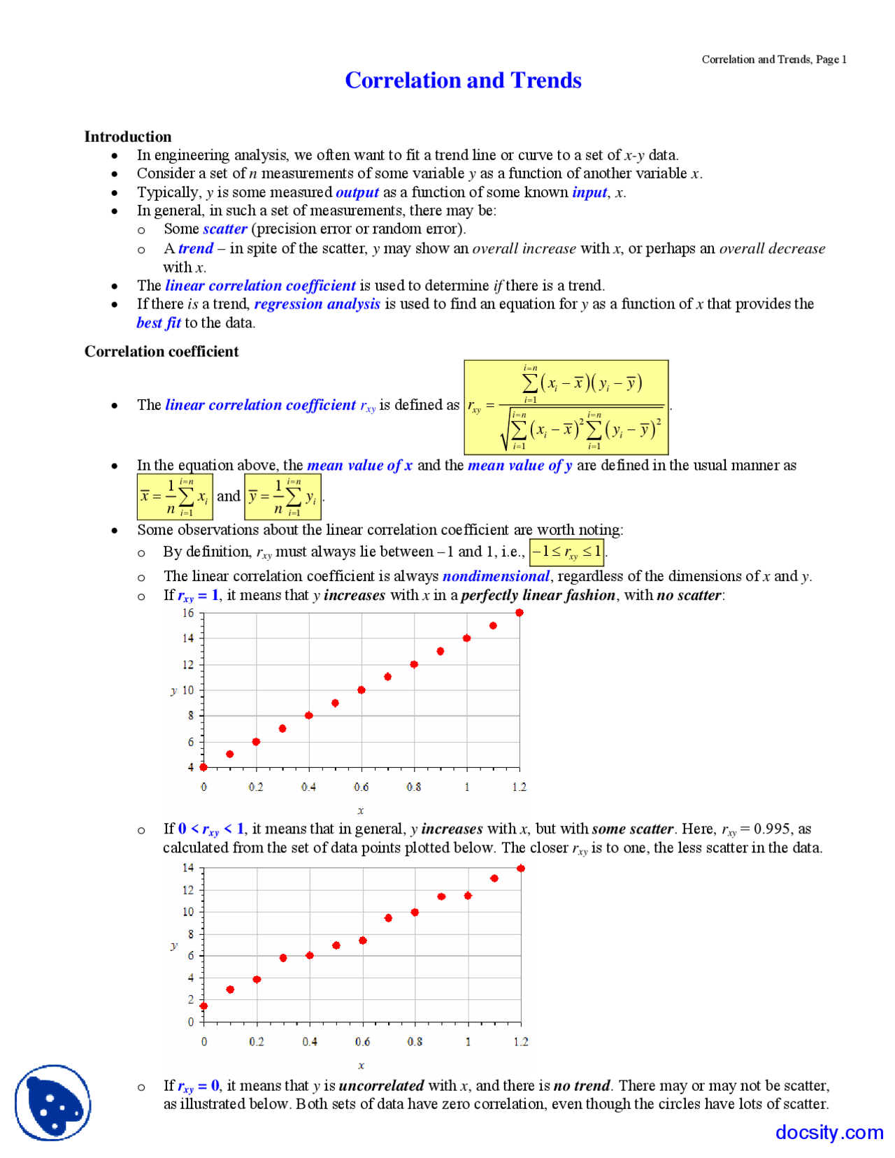 Correlation and Trends - Instrumentation, Measurements, Statistics ...