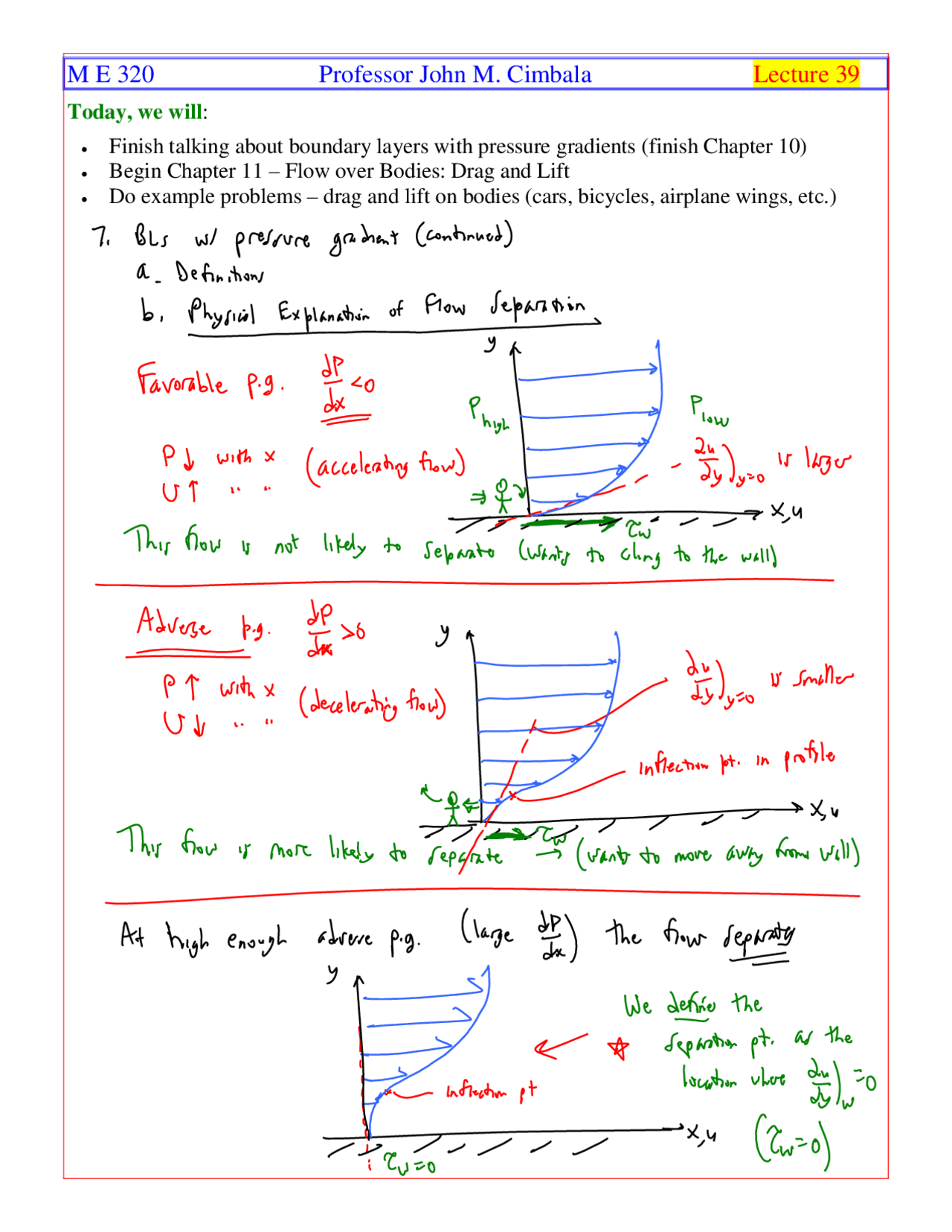 Drag And Lift Fluid Flow Handout Docsity