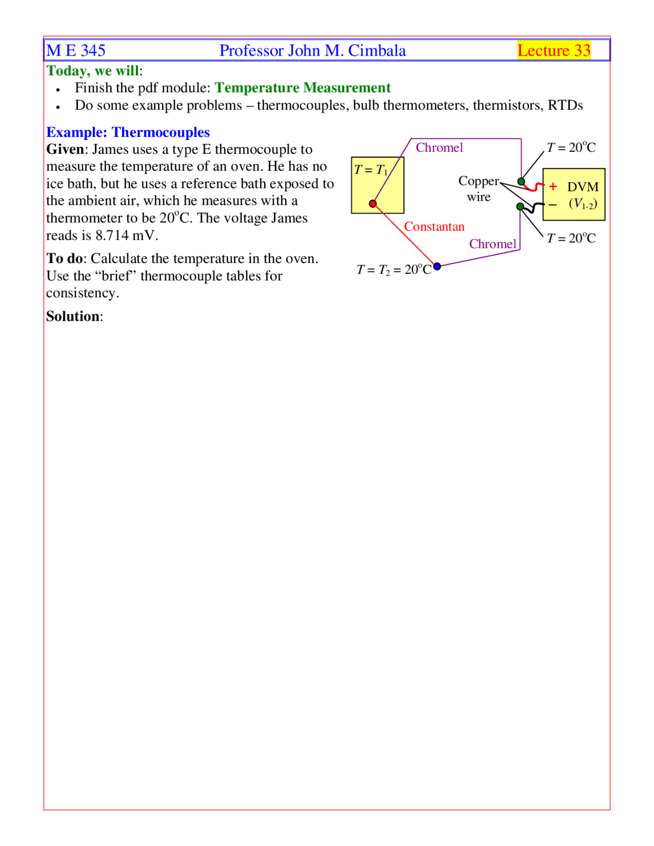 Thermocouples - Instrumentation, Measurements, Statistics - Handout ...