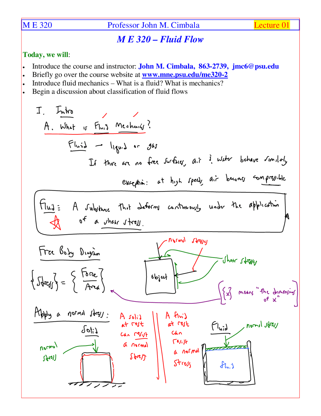 Introduction Fluid Flow Handout Docsity