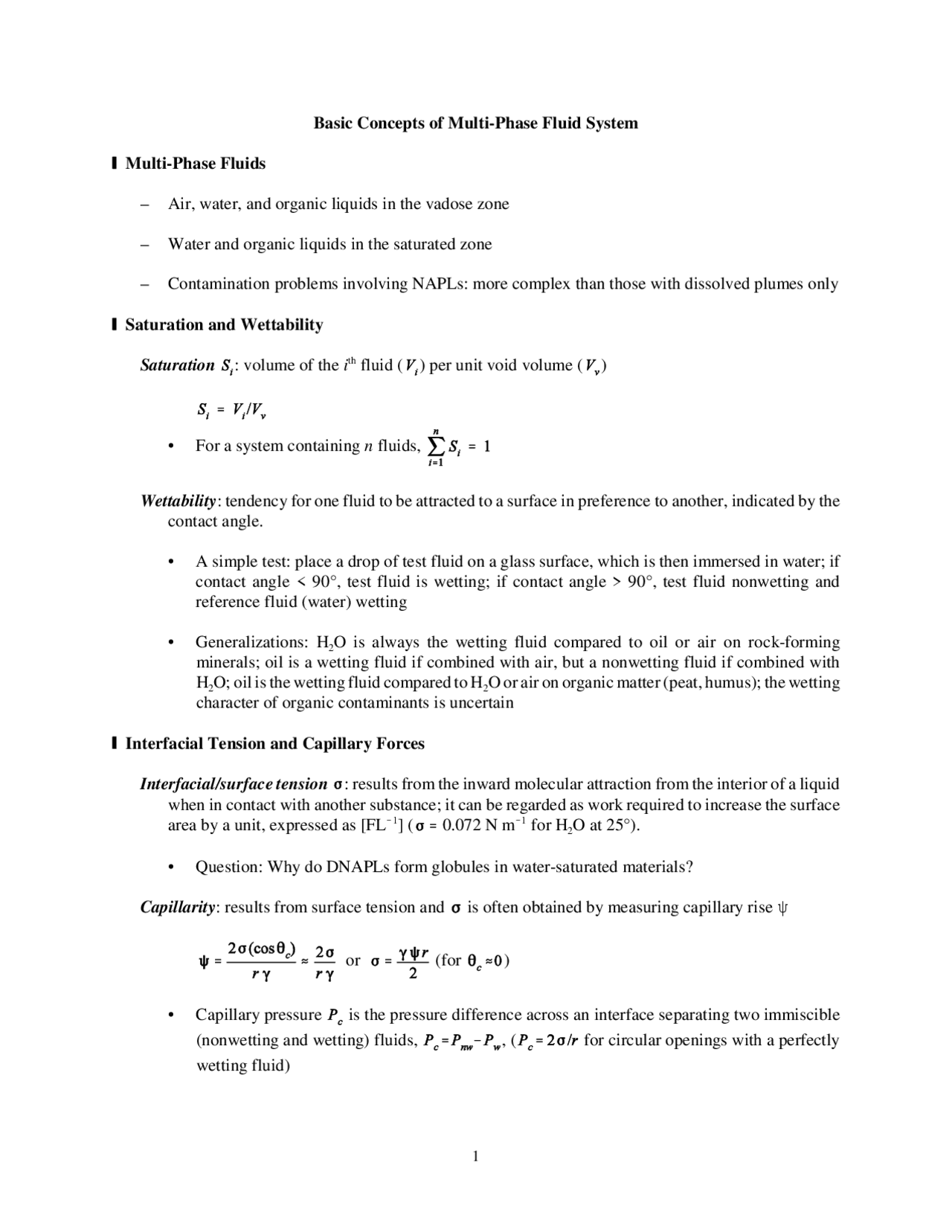 Basic Concepts Groundwater Flow And Contaminant Transport Lecture