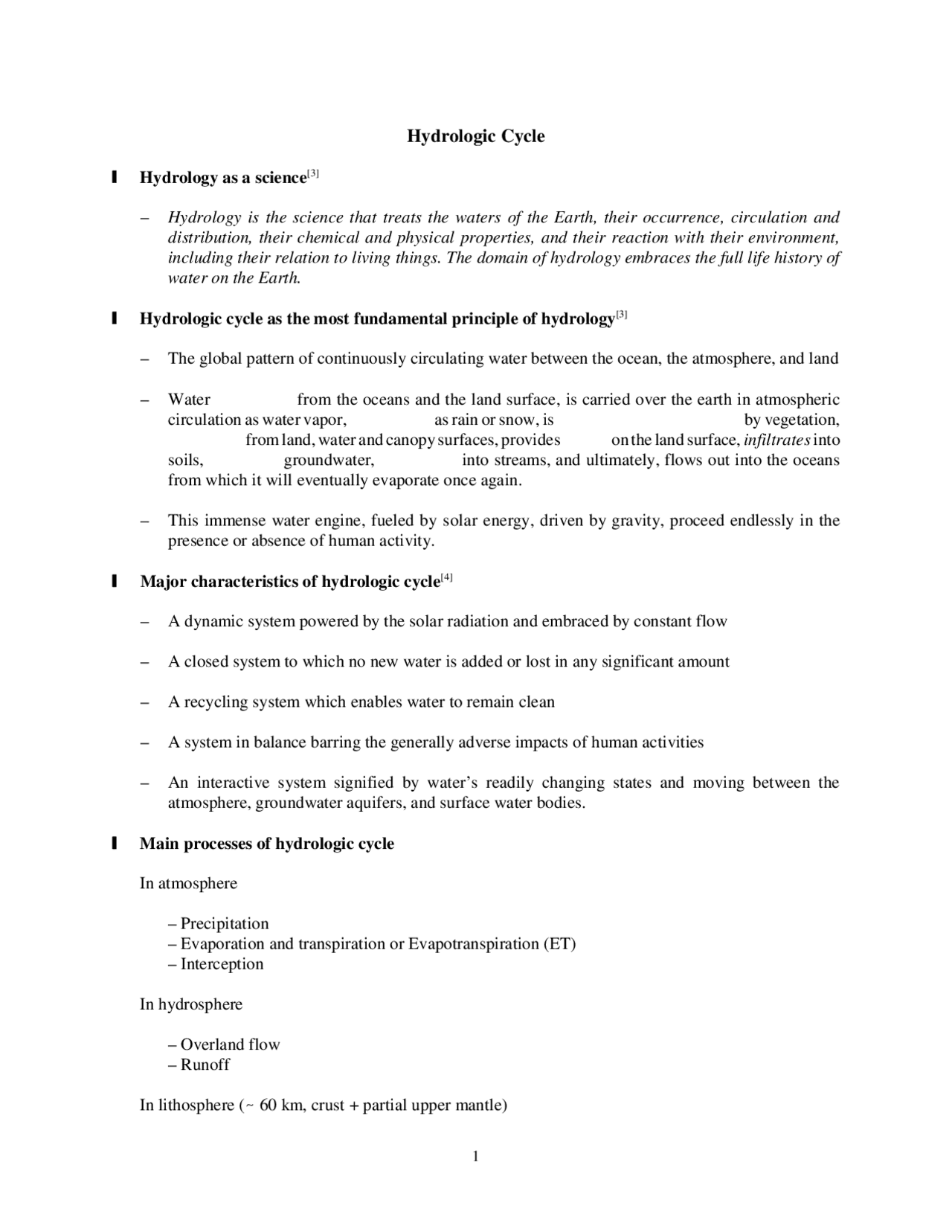 Hydrologic Cycle Surface Hydrologic Processes And Modeling Lecture