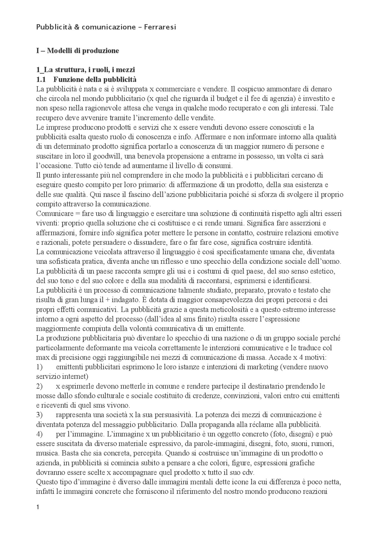 Pubblicità E Comunicazione Ferraresi Docsity