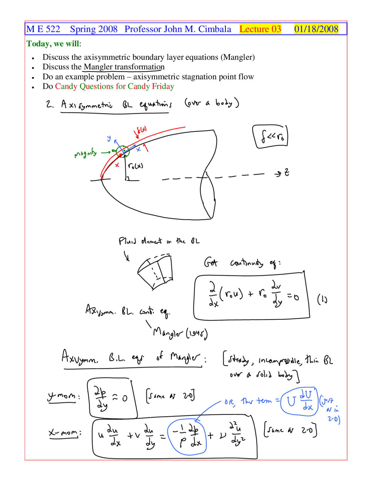 Mangler Transformation - Foundations of Fluid Mechanics II - Handout ...