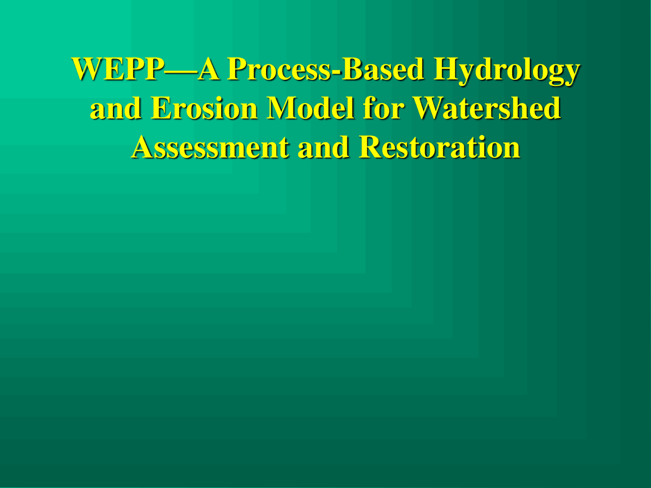 Assessment And Restoration Surface Hydrologic Processes And Modeling