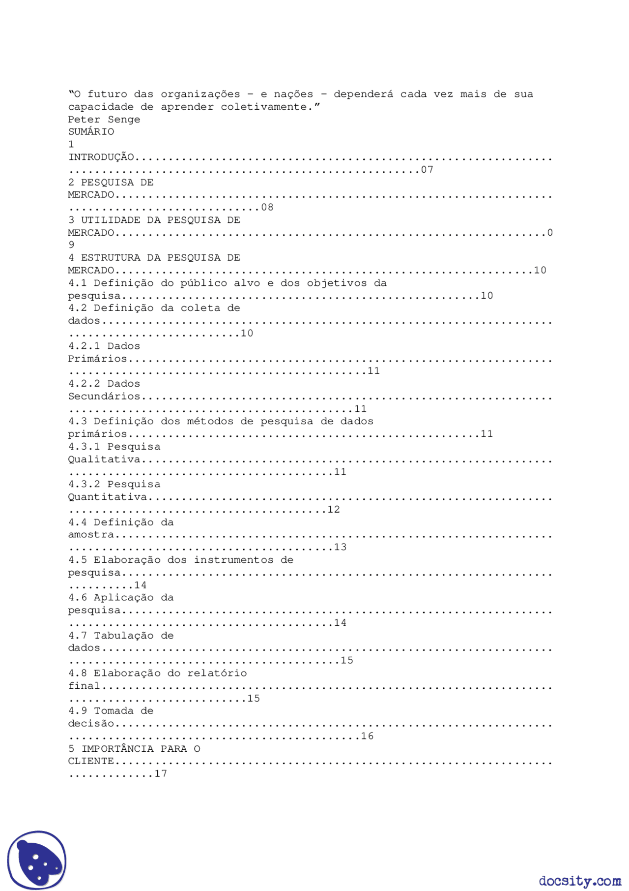 Pesquisa De Mercado Docsity
