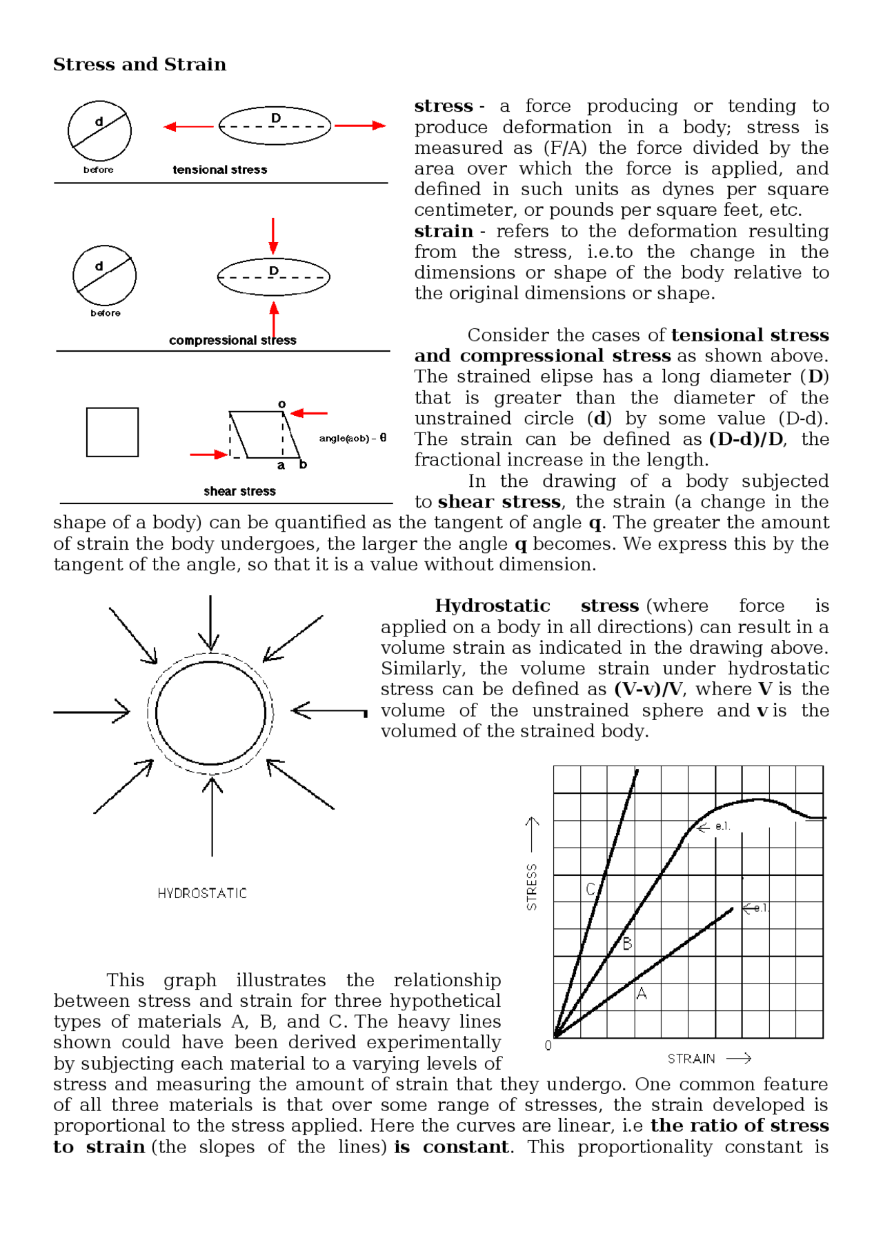 Stress And Strain Lecture Notes Gly 1000 Docsity