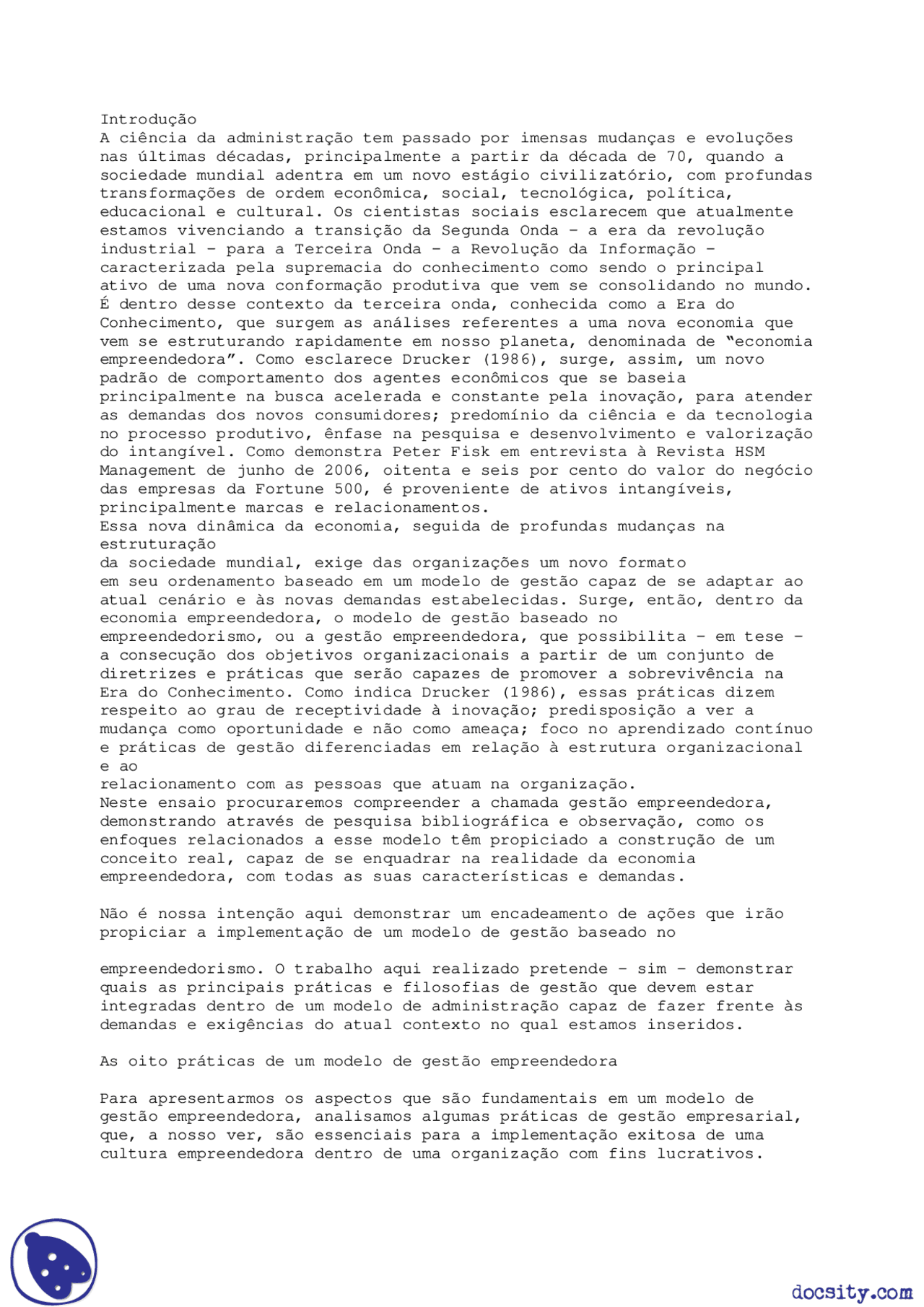 Gestão Empreendedora Docsity