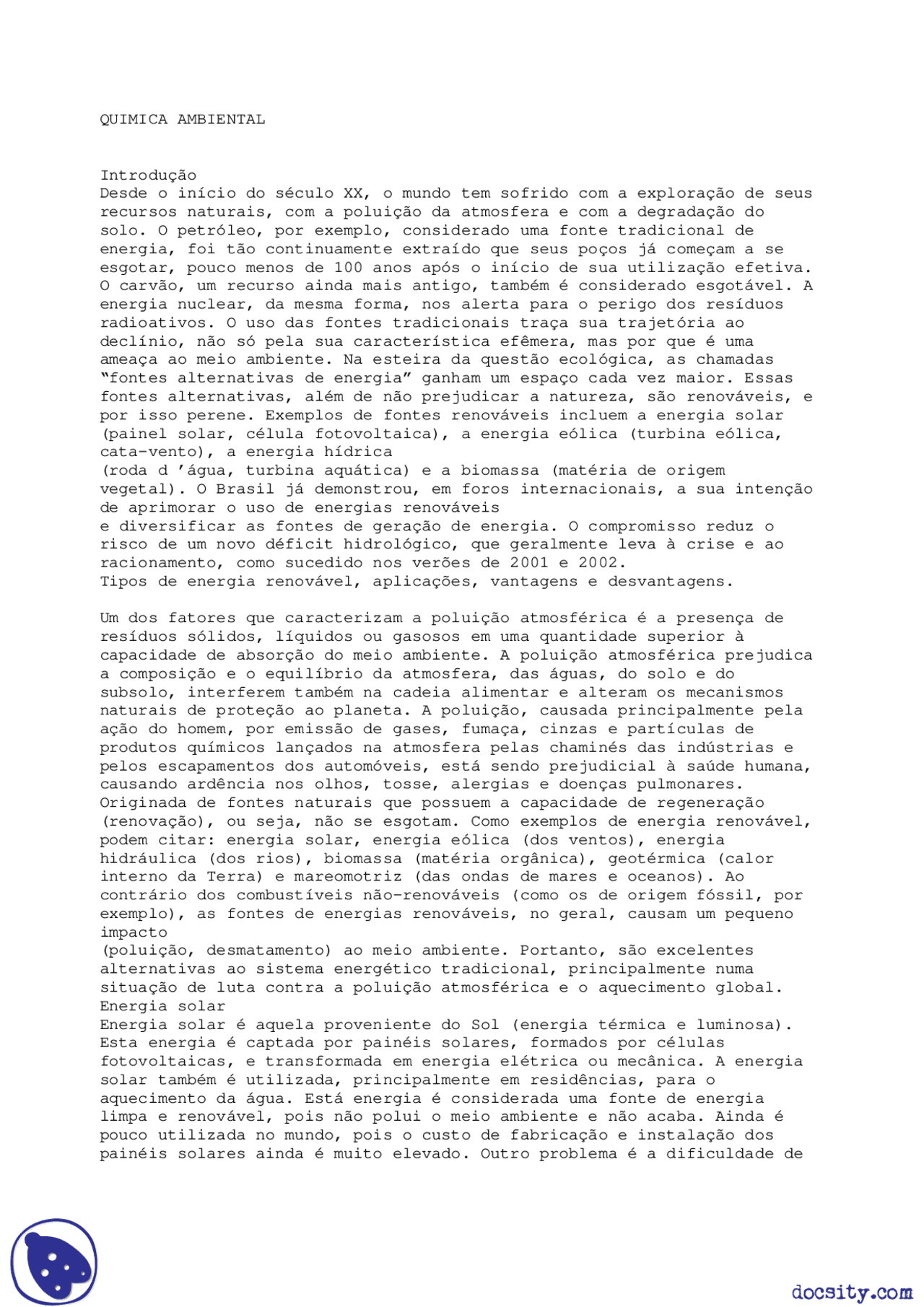 Quimica Ambiental Docsity