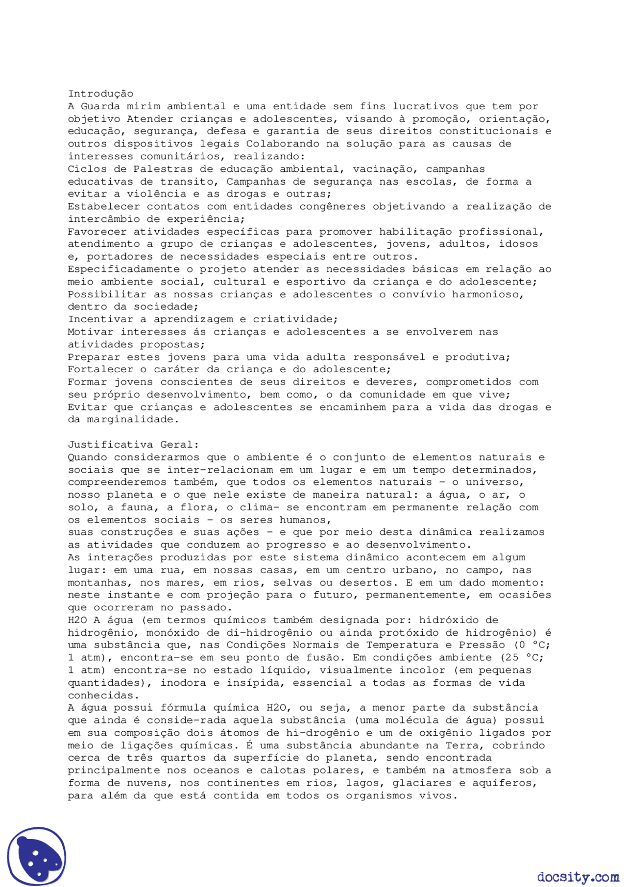 Projetos Sociais Docsity