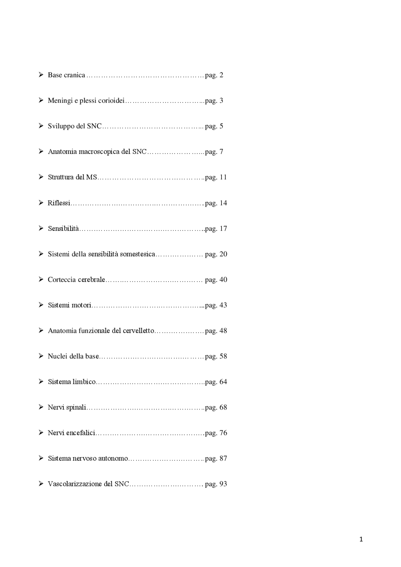 Appunti Di Anatomia 2 Neuroanatomia Docsity