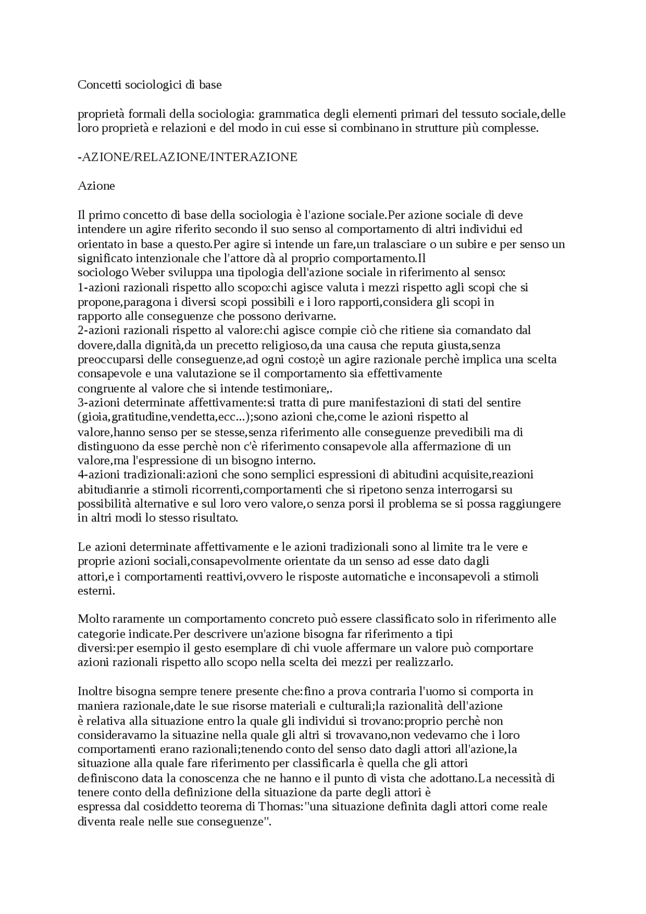 Concetti Base Sociologia Docsity