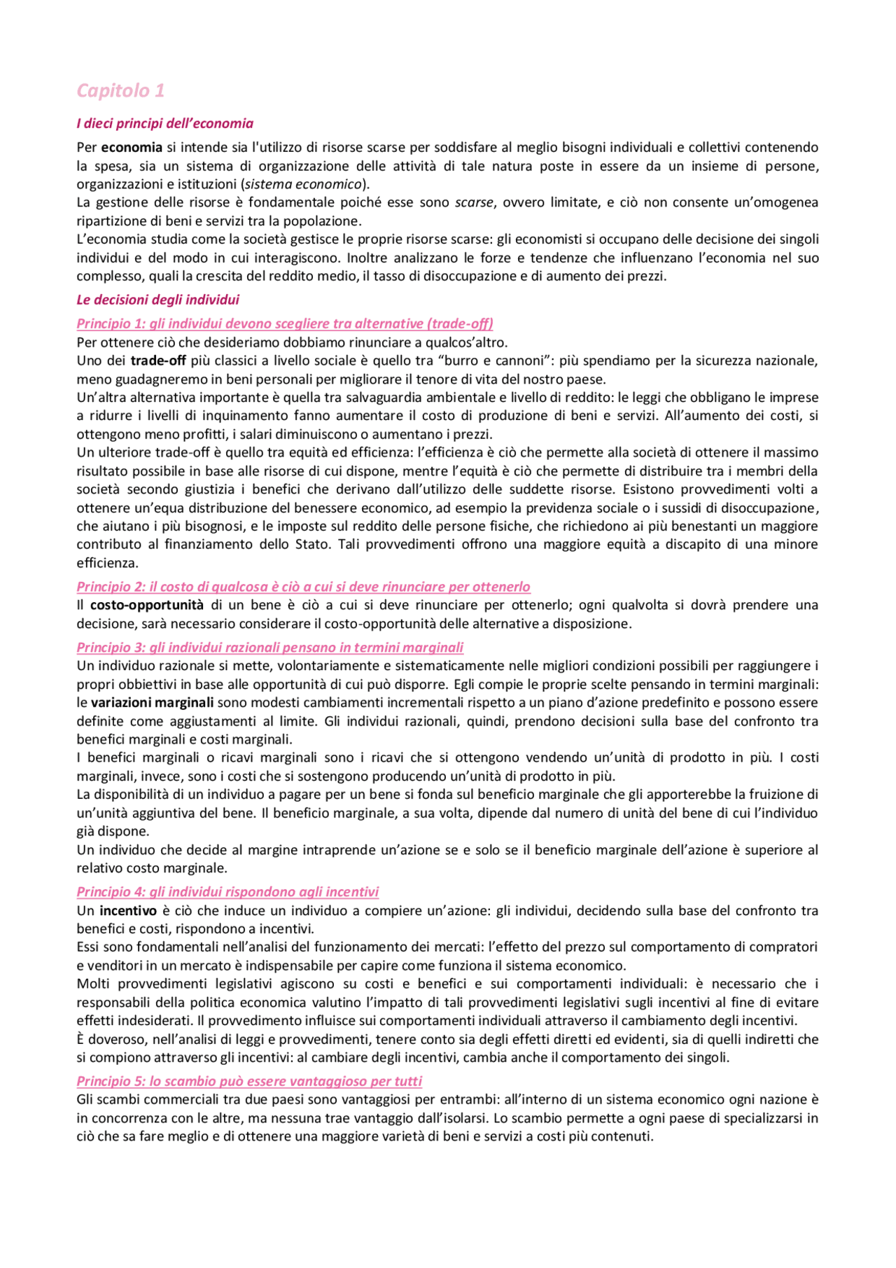 Appunti Microeconomia Esame Profssa Chiappero Unipv Docsity
