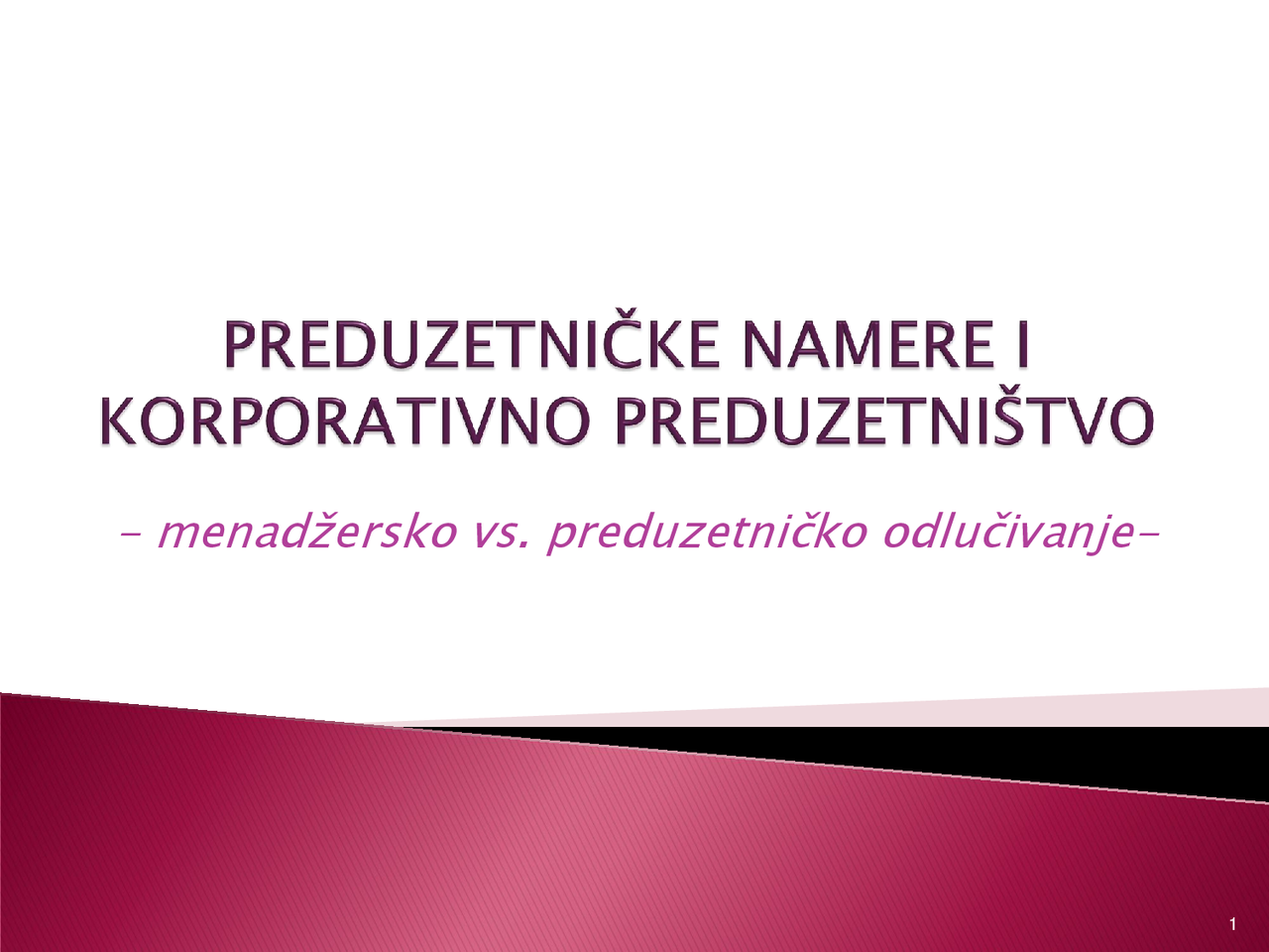 KORPORATIVNO PREDUZETNISTVO-SLAJDOVI-Preduzetnicki menadzment-Ekonomija | Slajdovi' predlog ...