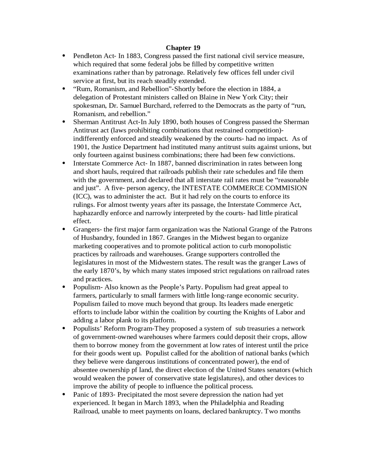 History Of Us Politics United States History Notes Hst 202 Docsity