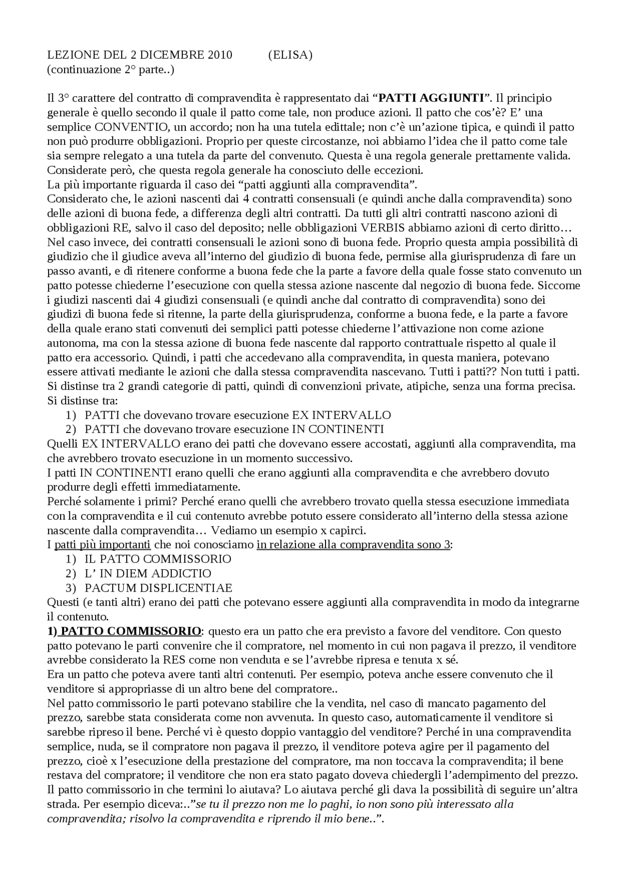 Appunti di Diritto Romano - 14° lezione - Università degli Studi di Palermo - seconda parte ...