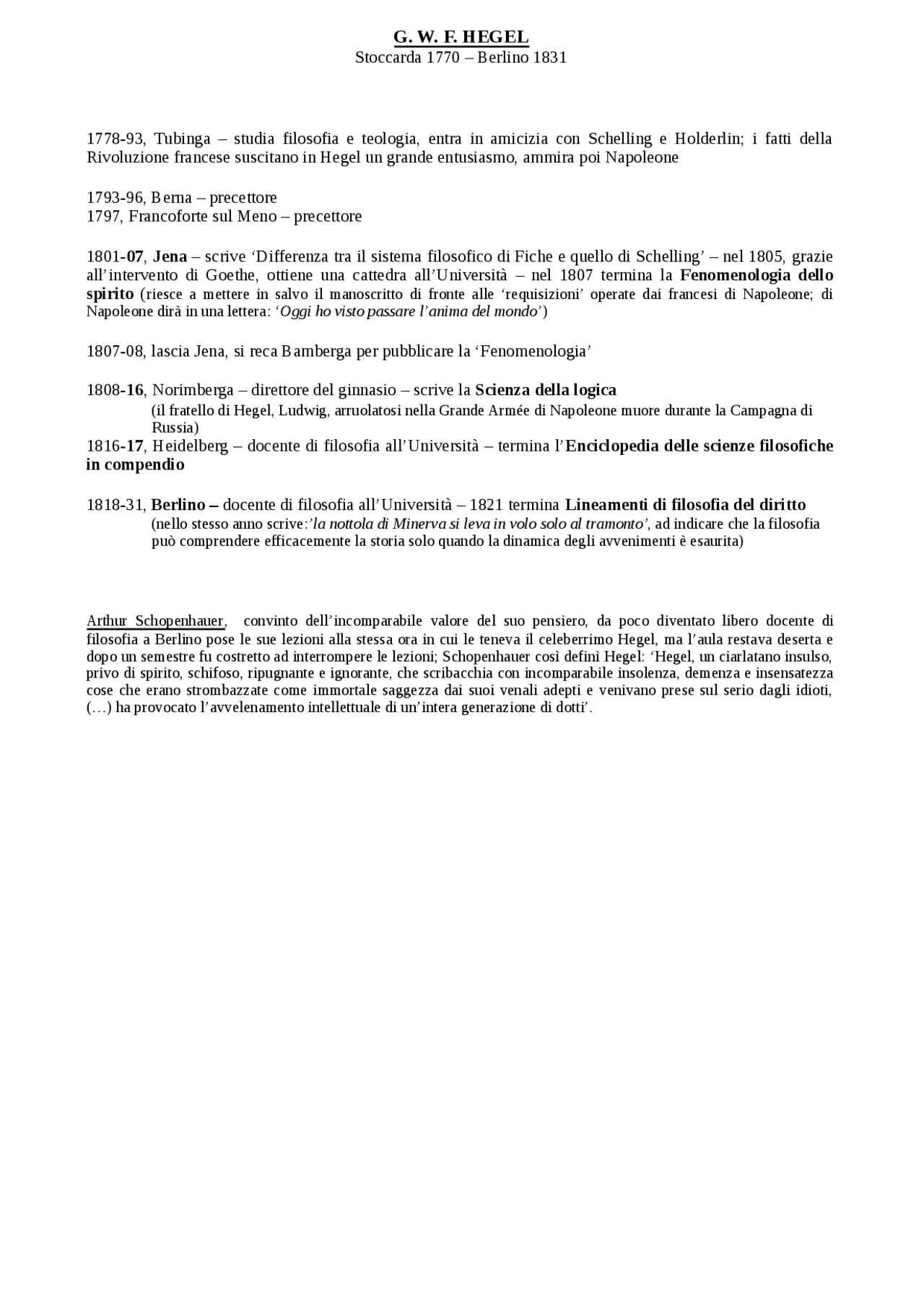 Tesi Di Fondo Dellidealismo Di Hegel Schemi E Mappe Concettuali Di