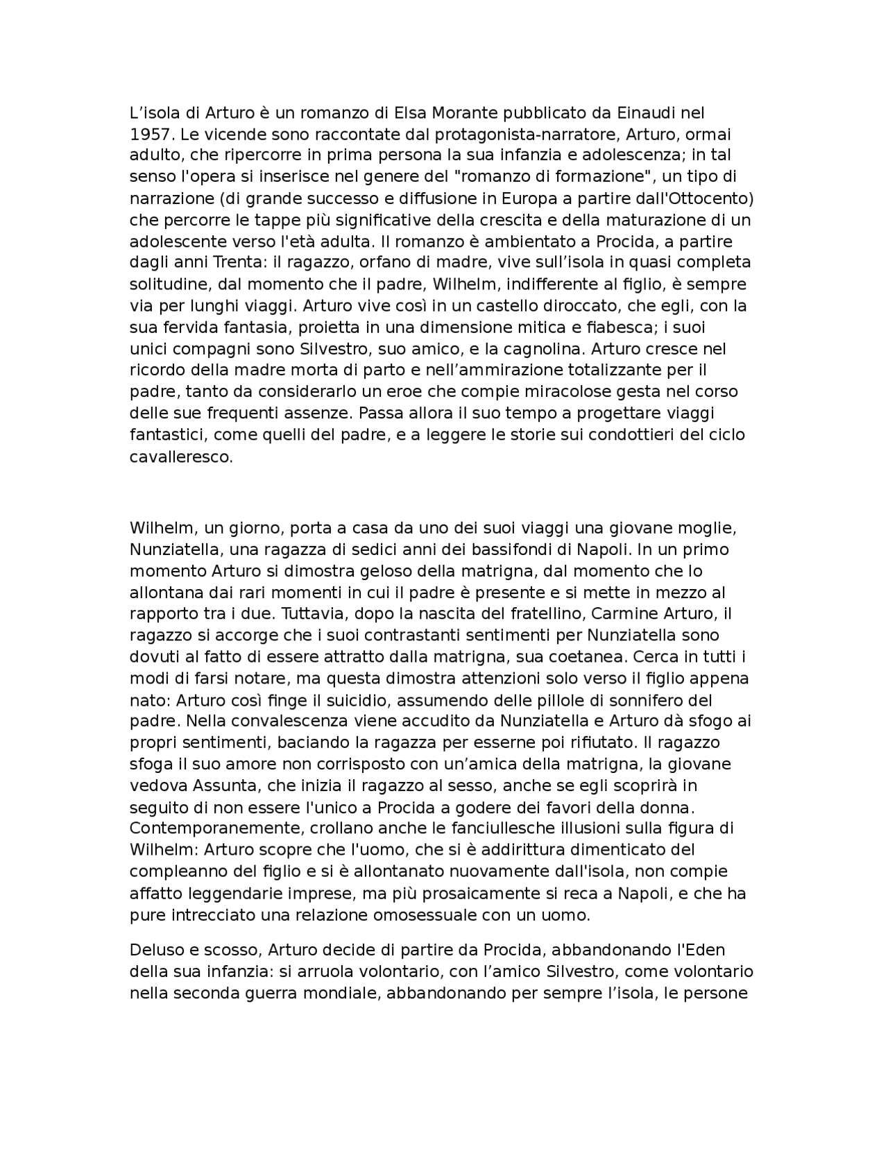 Lisola Di Arturo Docsity