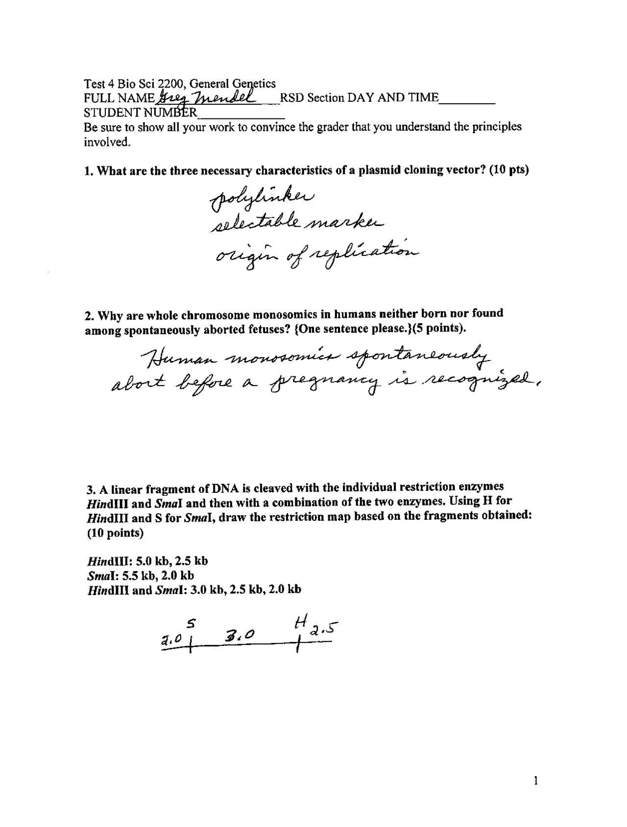 8 Solved Questions On General Genetics Practice Exam 4 Biosc 2200