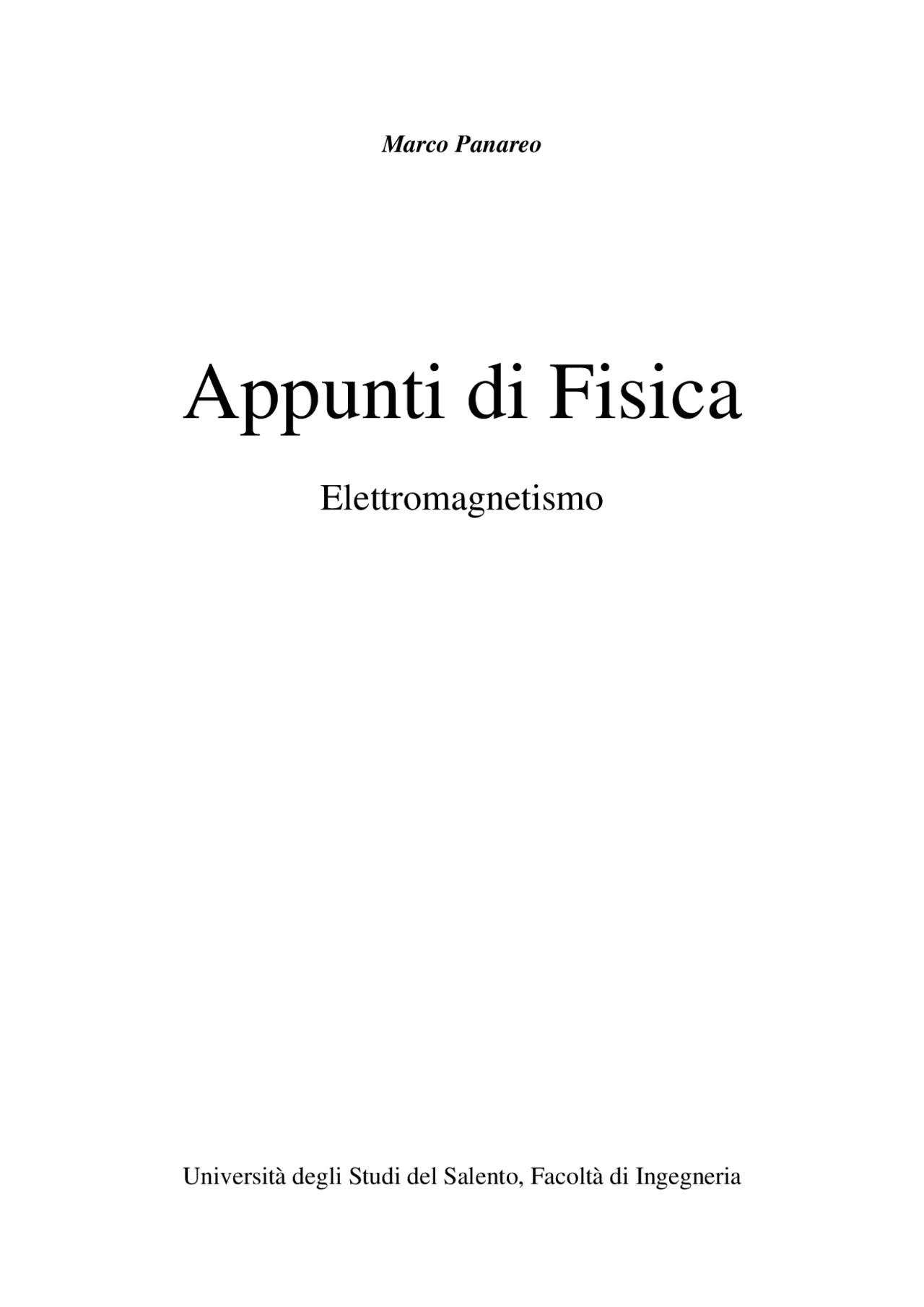 Introduzione Elettromagnetismo Docsity