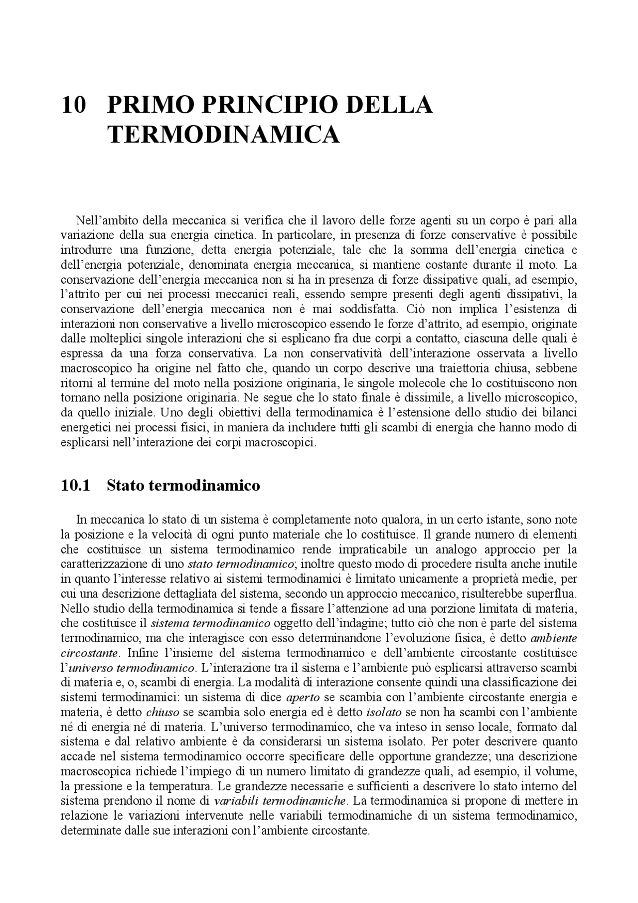 Primo Principio Termodinamica Docsity