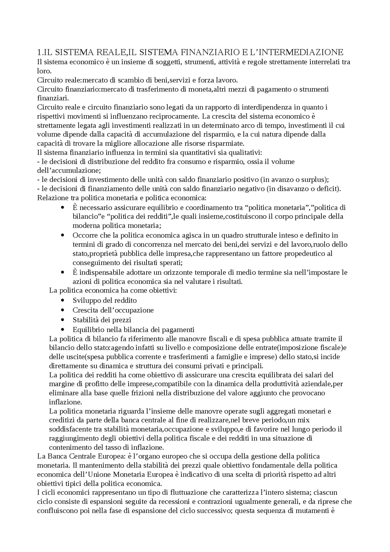 Riassunto Intermediari Finanziari Brogi La Torre Docsity
