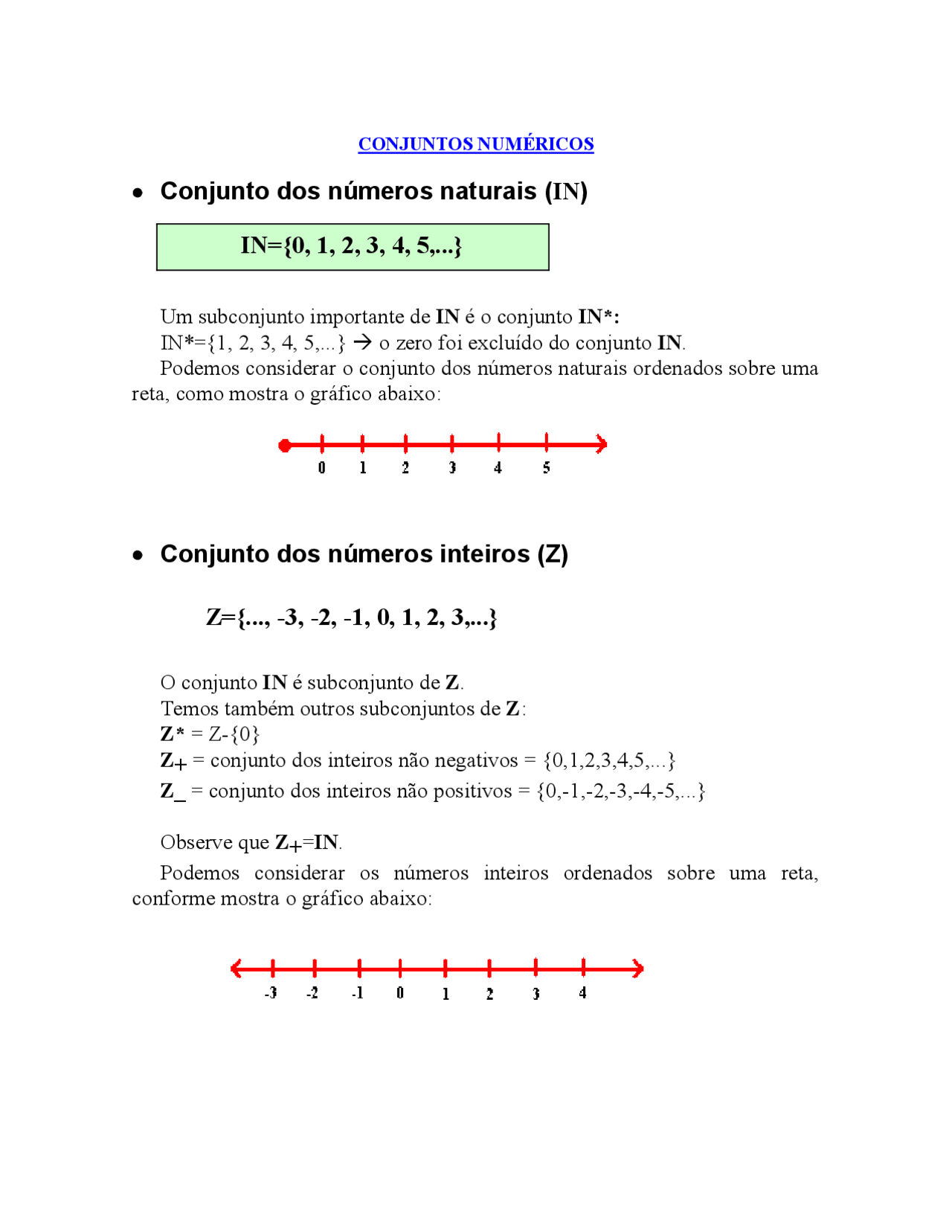 Conjuntos Numéricos Docsity