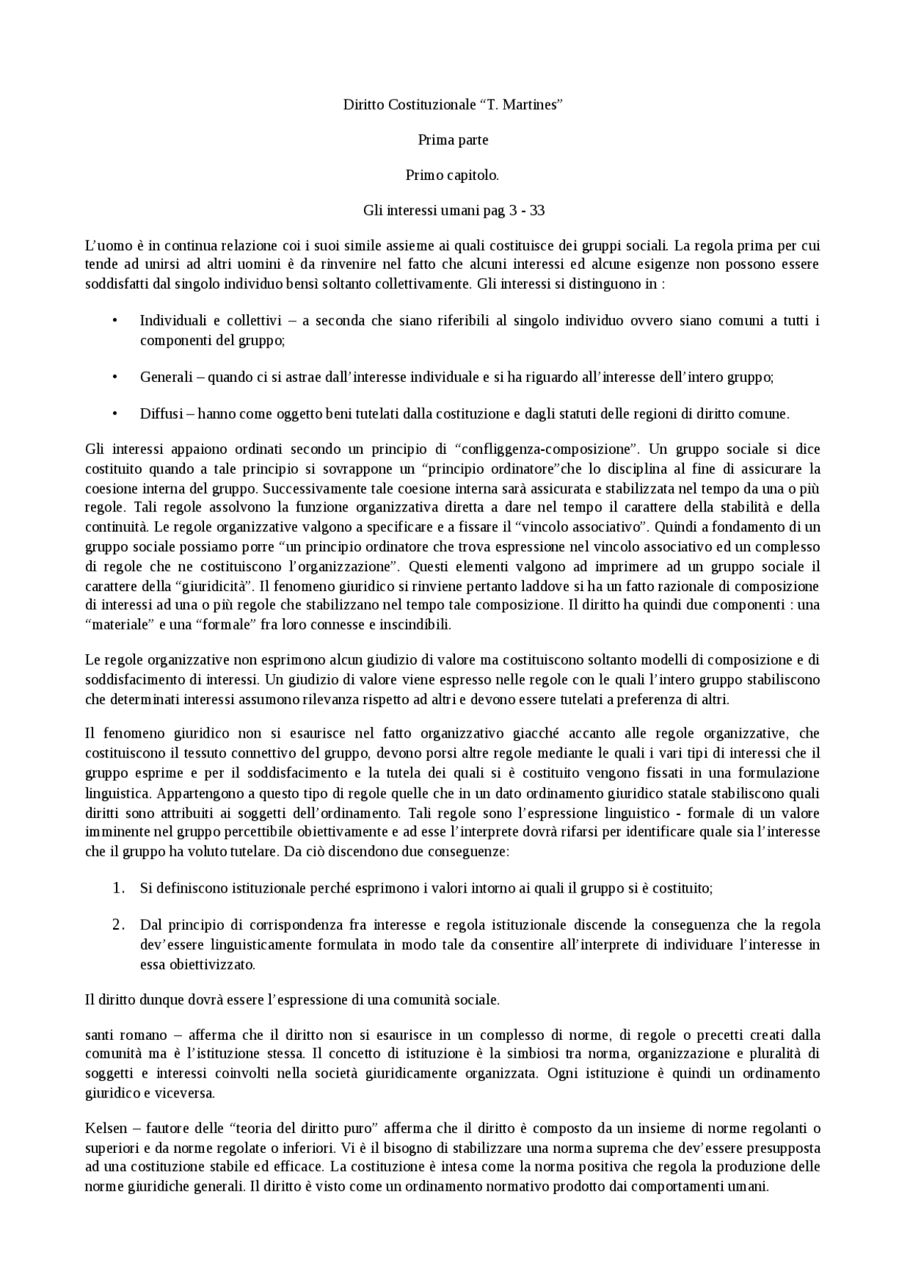 Diritto Costituzionale Prima Parte Fonti Martines Docsity