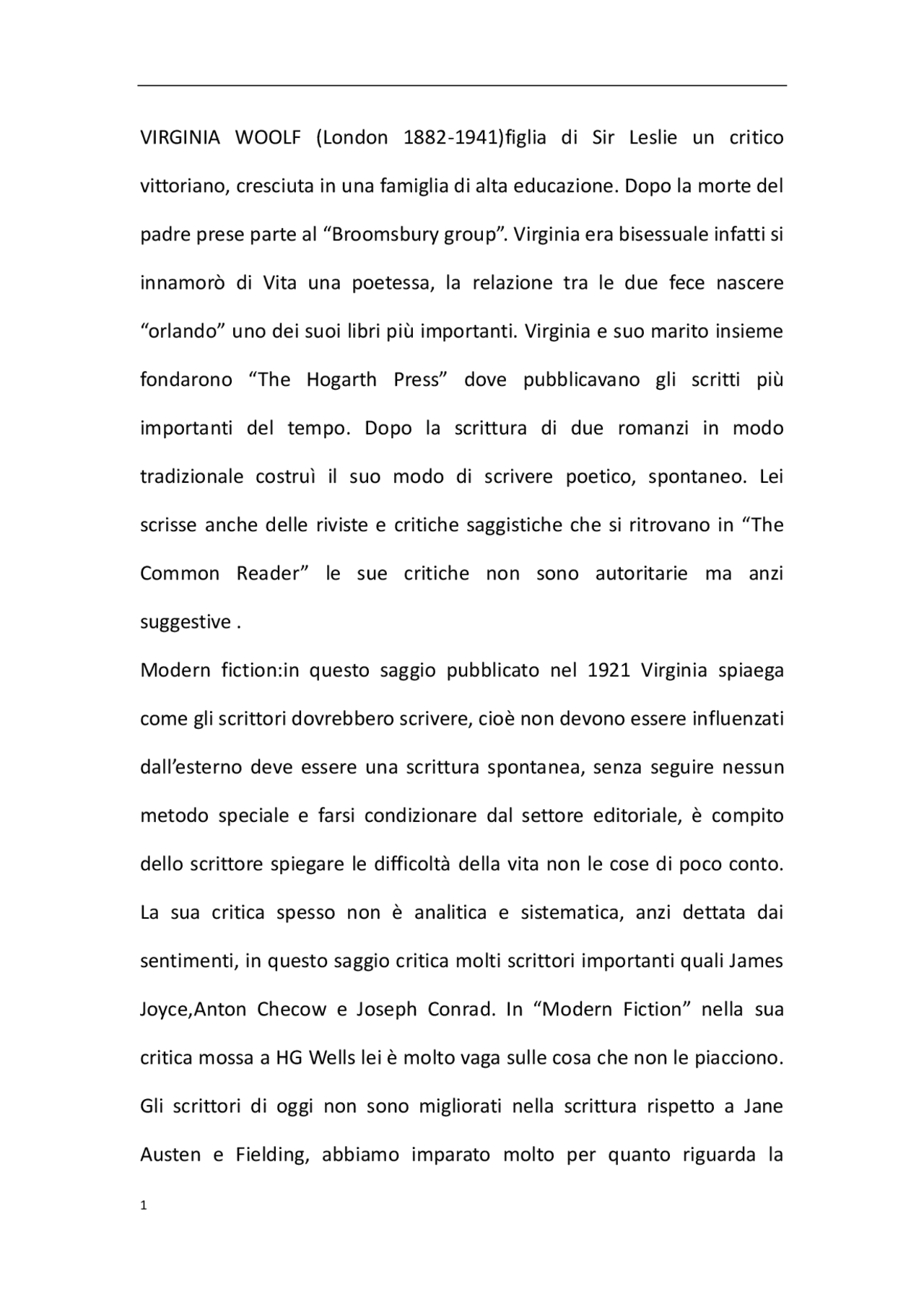 Riassunto Consigli A Un Aspirante Scrittore Virginia Woolf Docsity