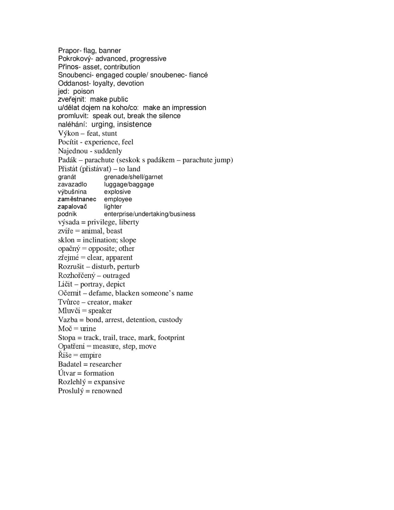 Flag Banner Intermediate Czech Vocabulary Docsity