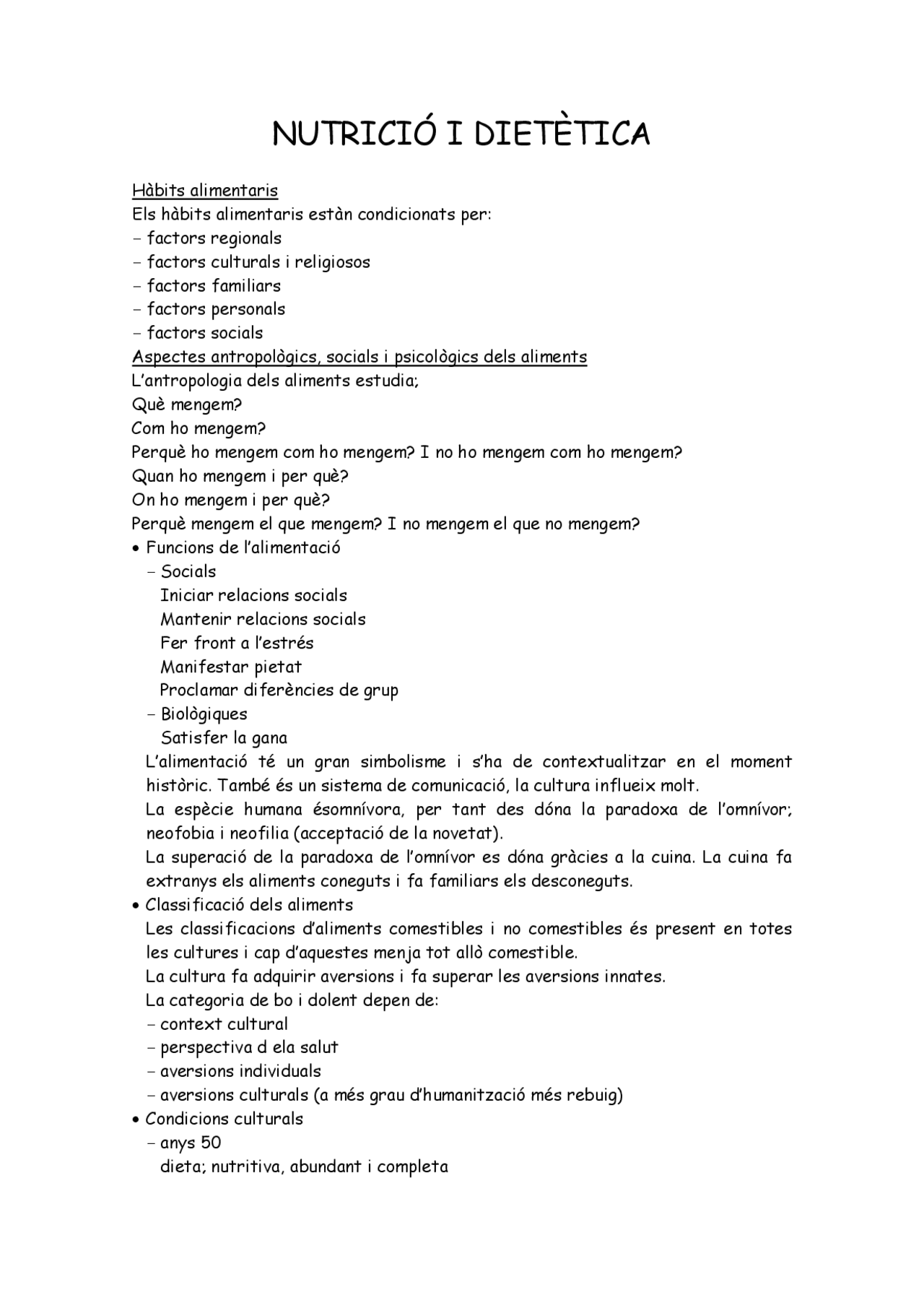 Apuntes Sobre Nutrición Y Dietética Parte1 Docsity