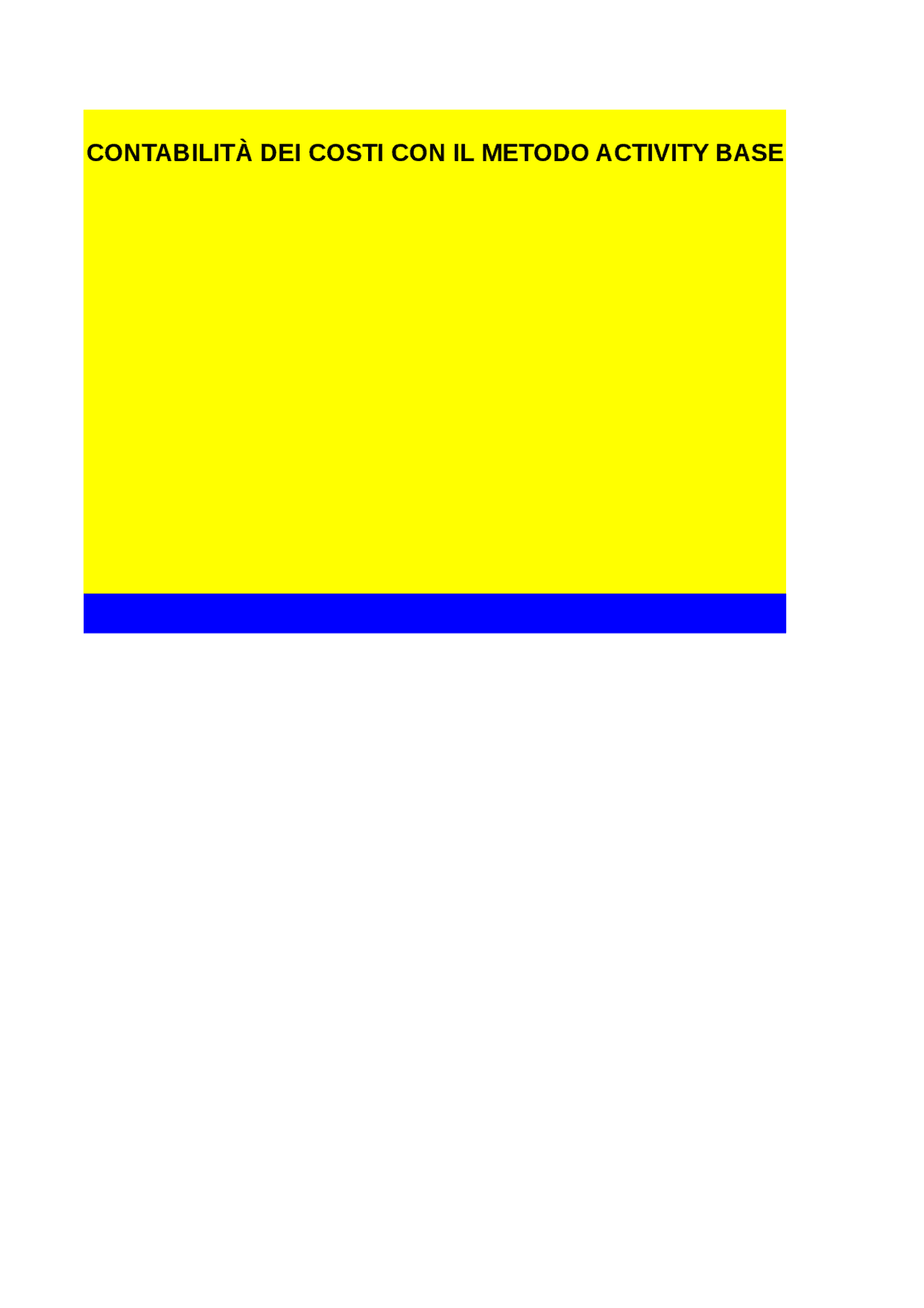 Activity Based Costing Docsity