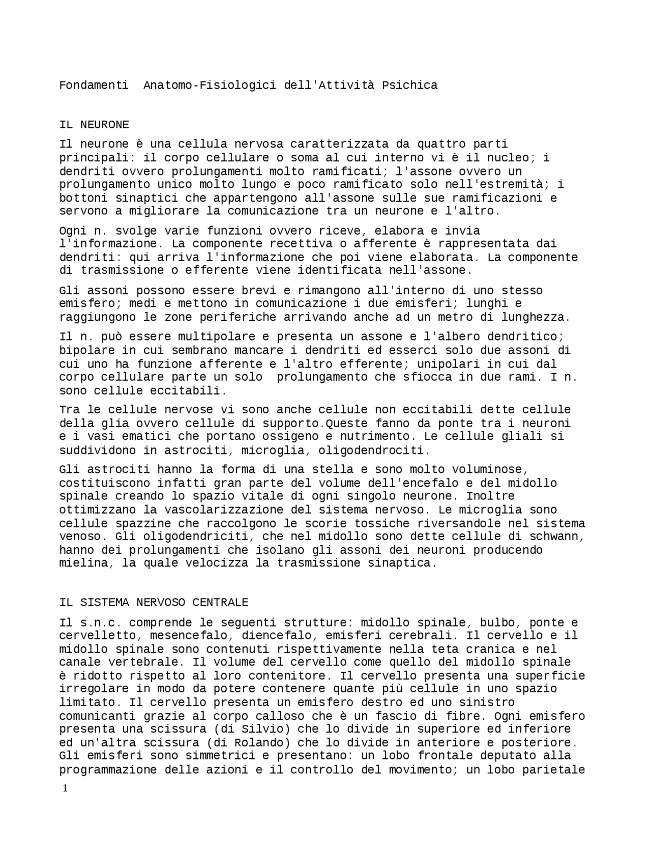 Riassunto Libro Neuroscienze Docsity