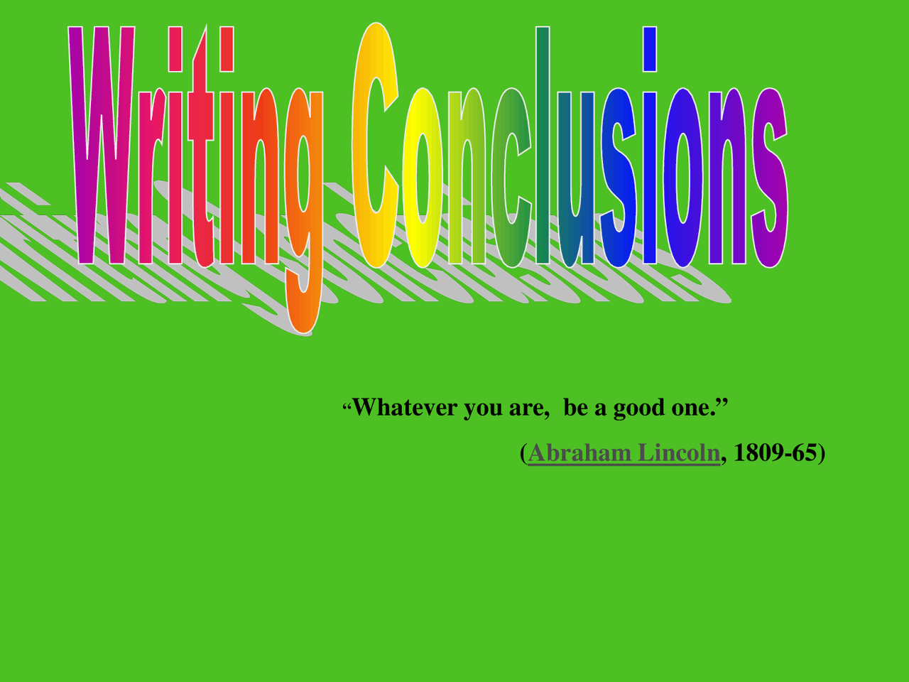 Writing Conclusions English Language Lecture Slides Docsity