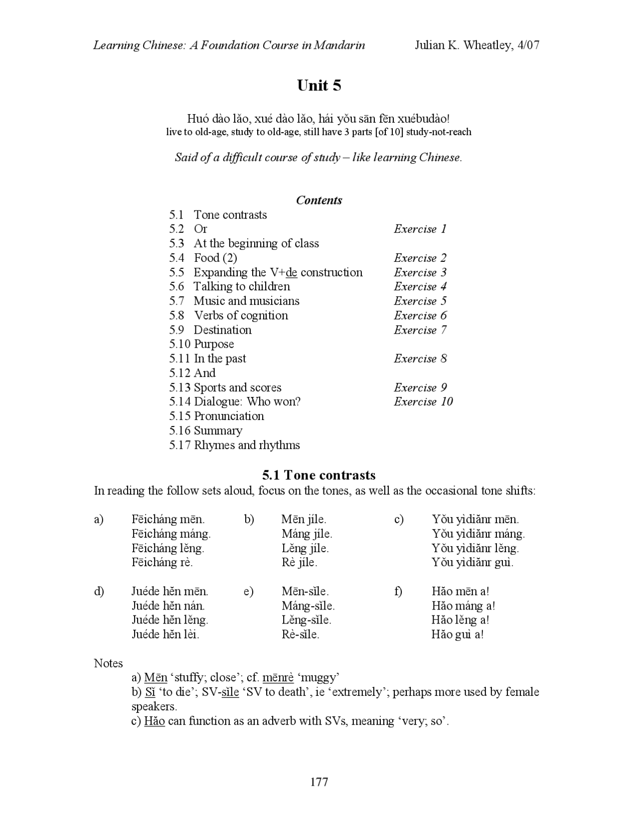 Verbs Of Cognition Chinese Handout Docsity