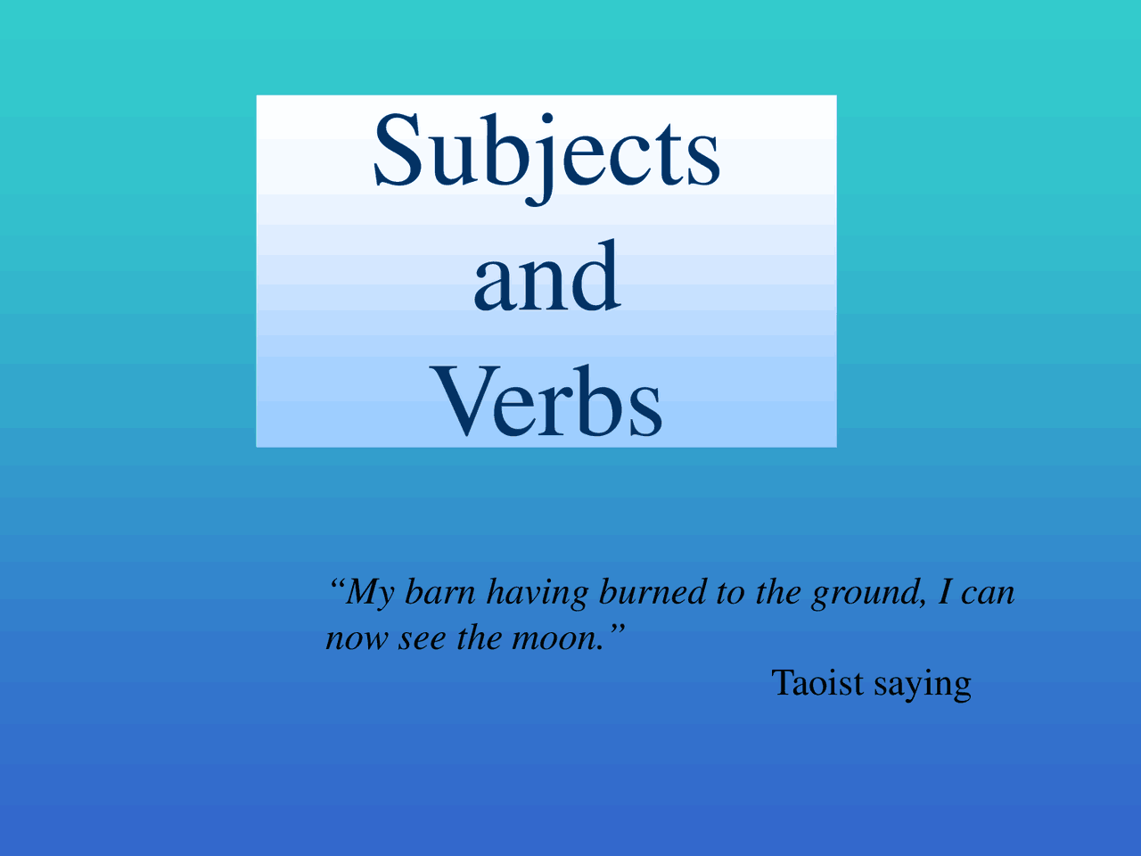 Subjects And Verbs English Language Lecture Slides Docsity