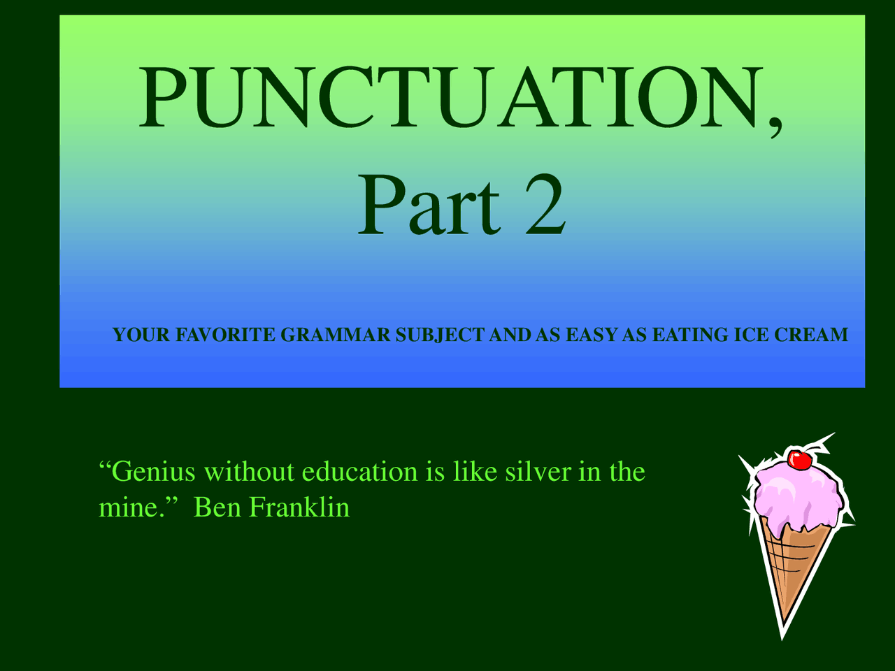 Punctuation - English Language - Lecture Slides | Slides English ...