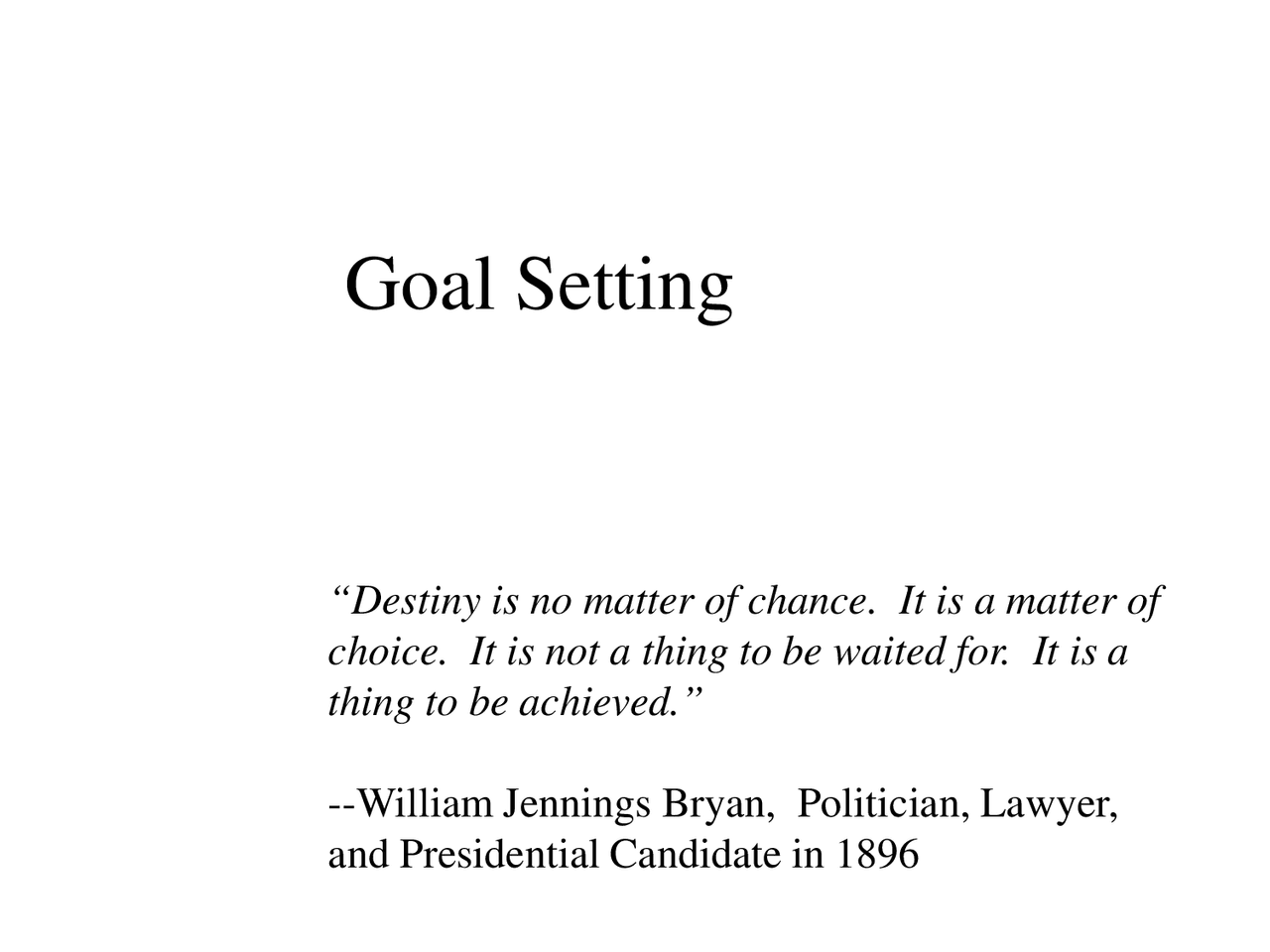 Goal Setting - English Language - Lecture Slides - Docsity