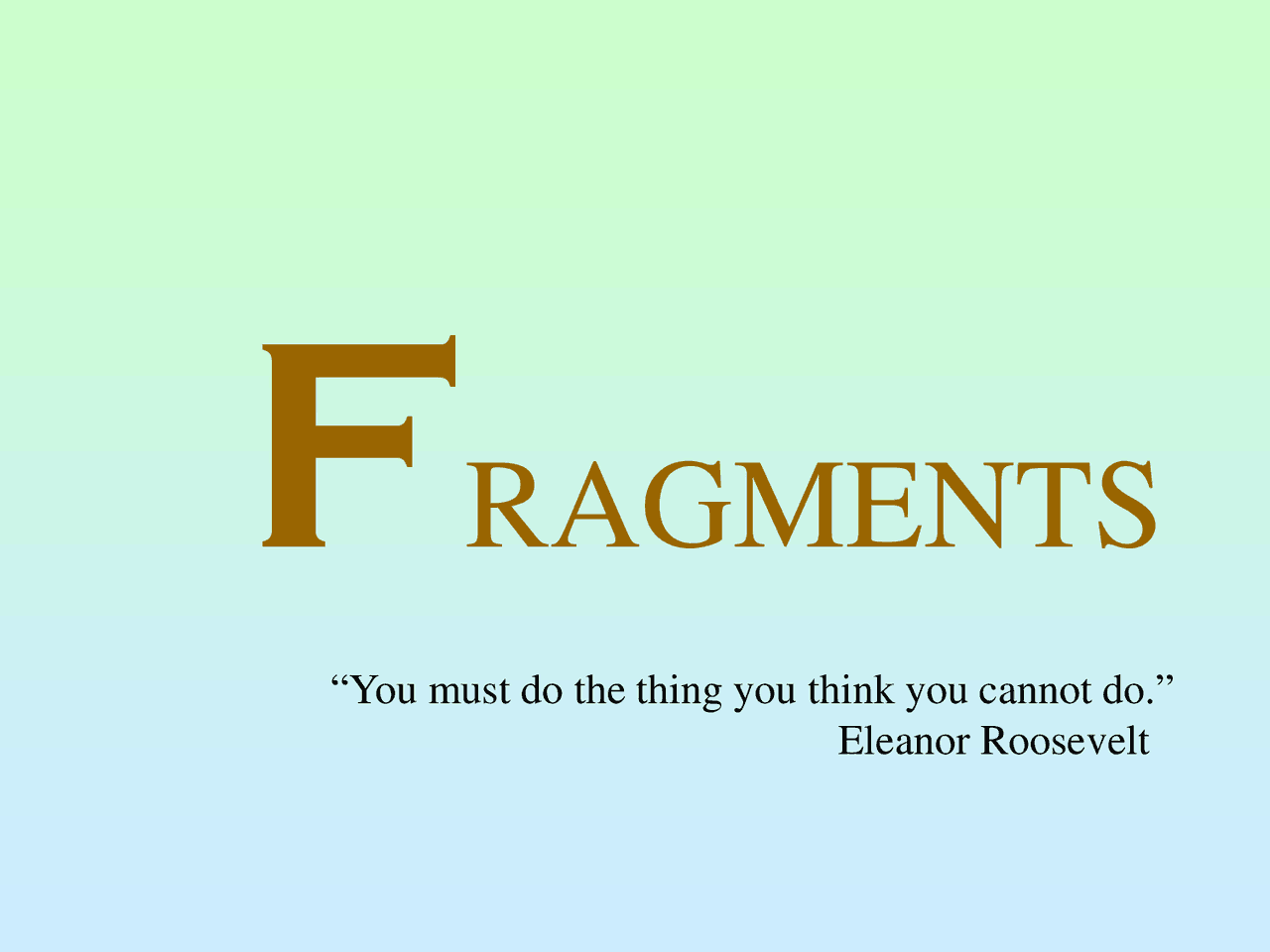 Fragments English Language Lecture Slides Docsity