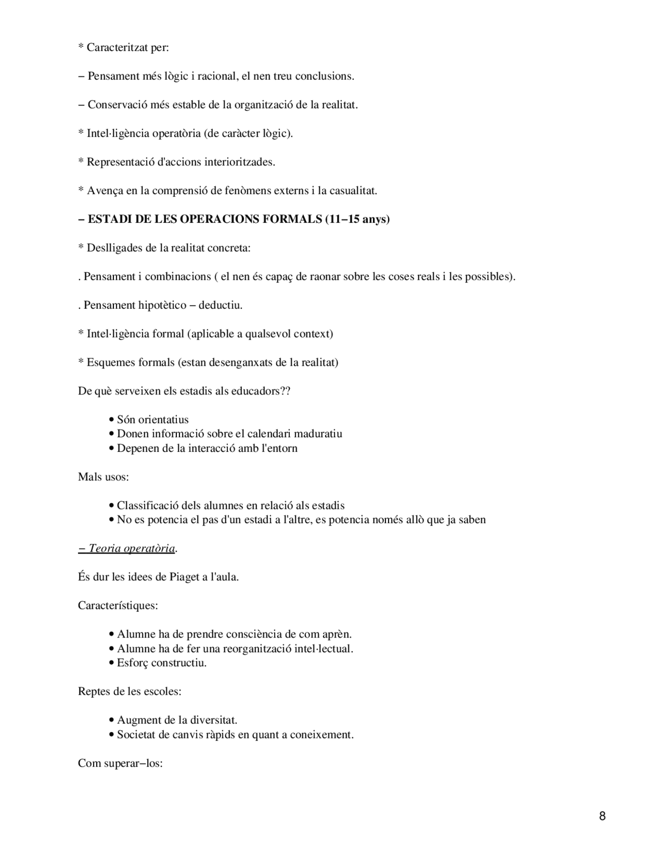 Apuntes Sobre La Psicologia Evolutiva De Leducació Parte2 Docsity