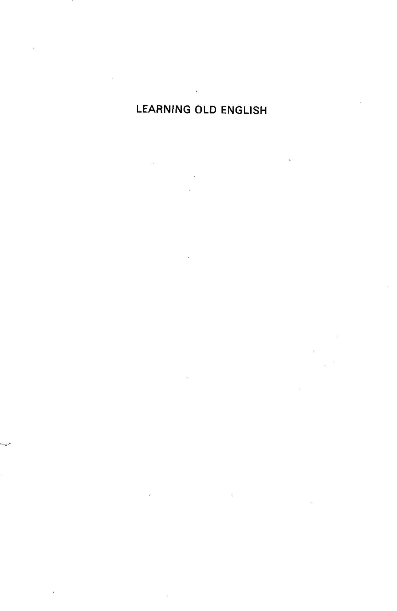 020 Learning Old English(2) - Docsity